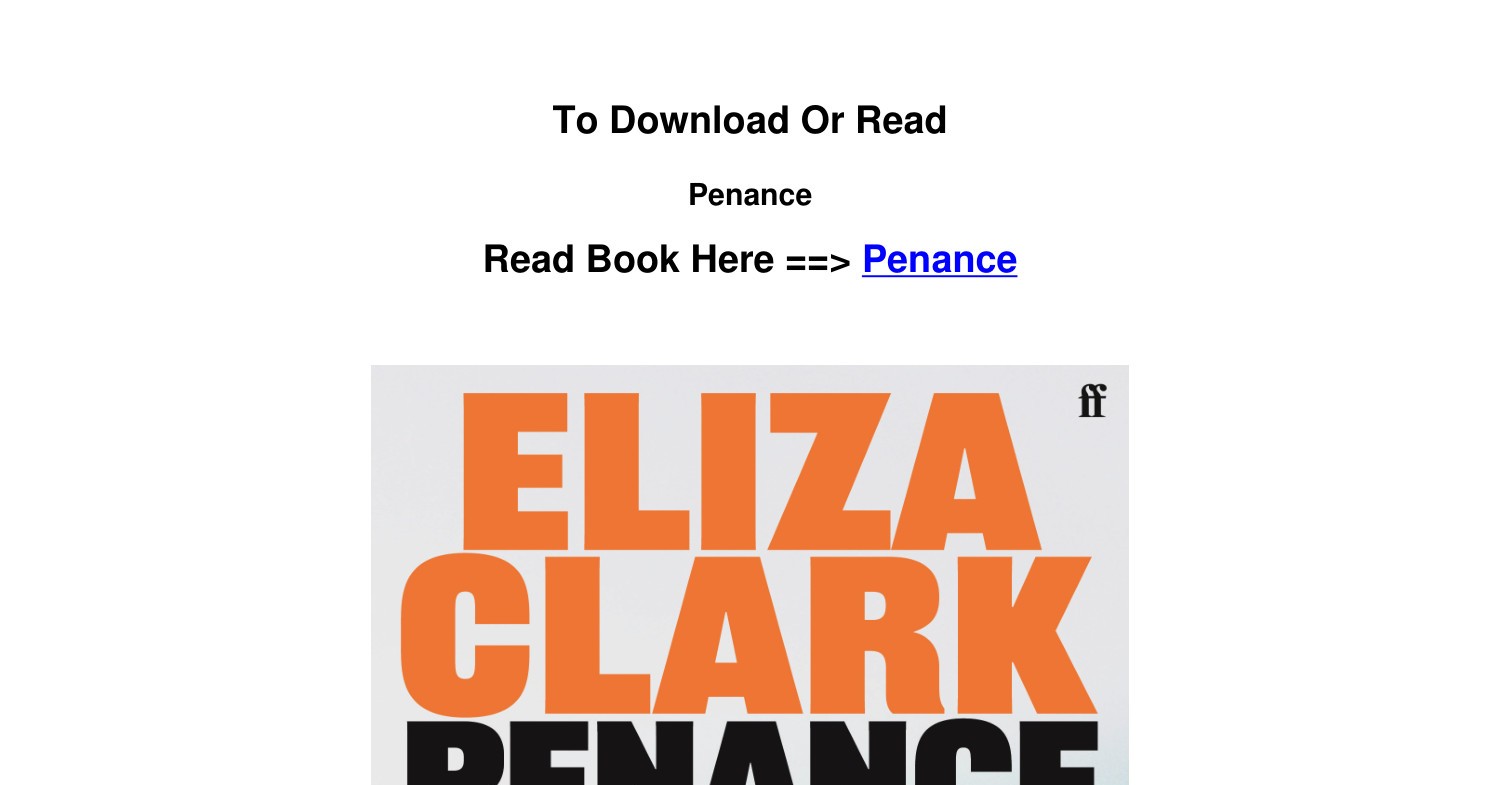 PDF DOWNLOAD Penance by Eliza Clark.pdf | DocDroid