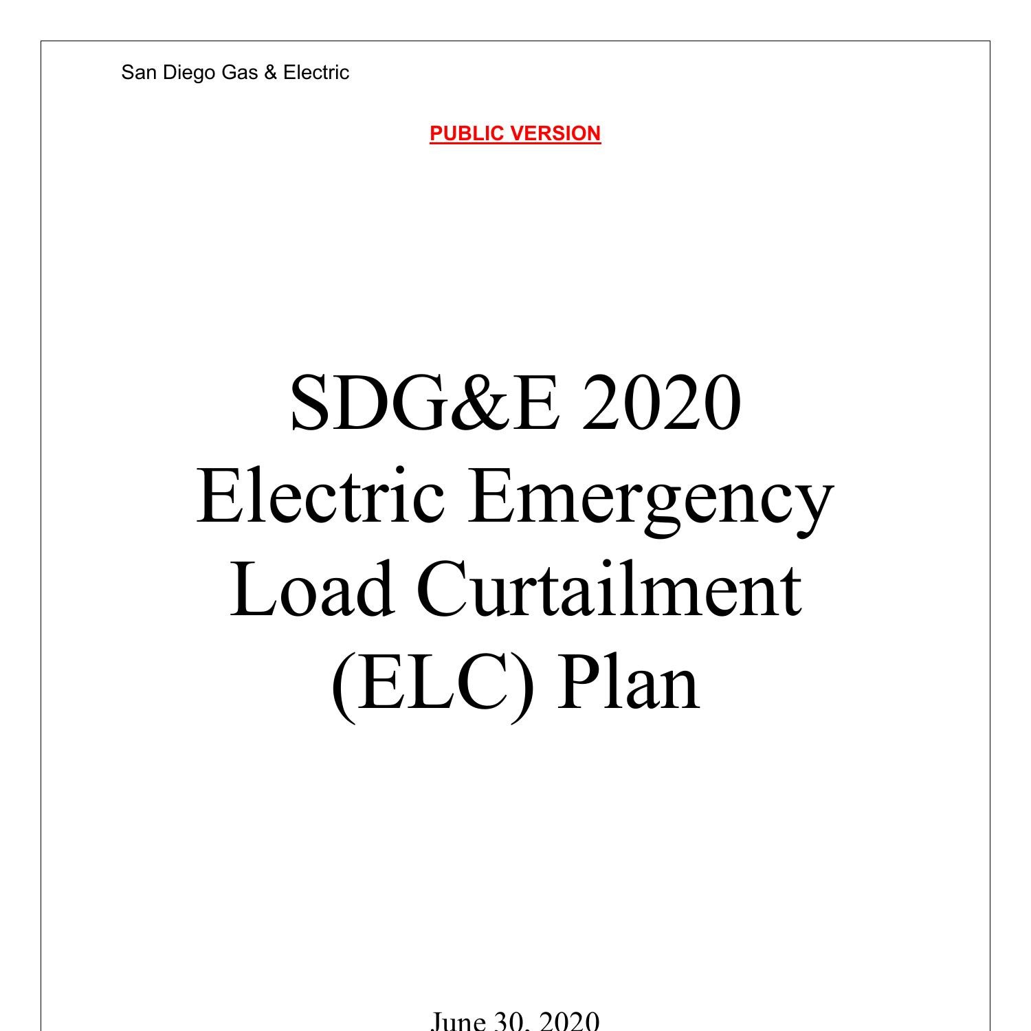 SDG&E 2020 Redbook—Electric Emergency Load Curtailment Plan_PUBLIC (1 ...