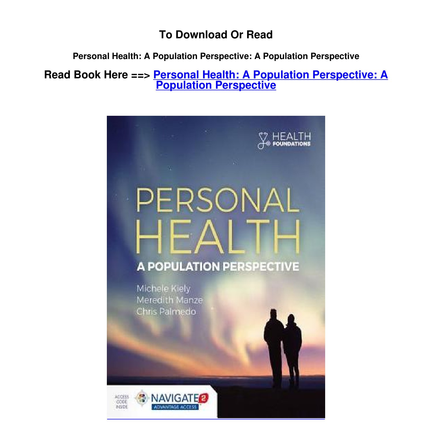 download EPub Personal Health A Population Perspective A Population .pdf | DocDroid