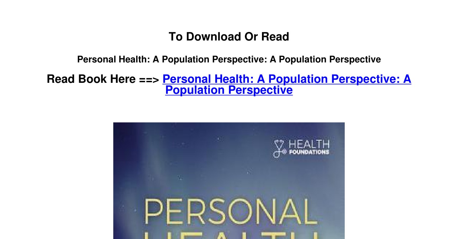 download EPub Personal Health A Population Perspective A Population .pdf | DocDroid