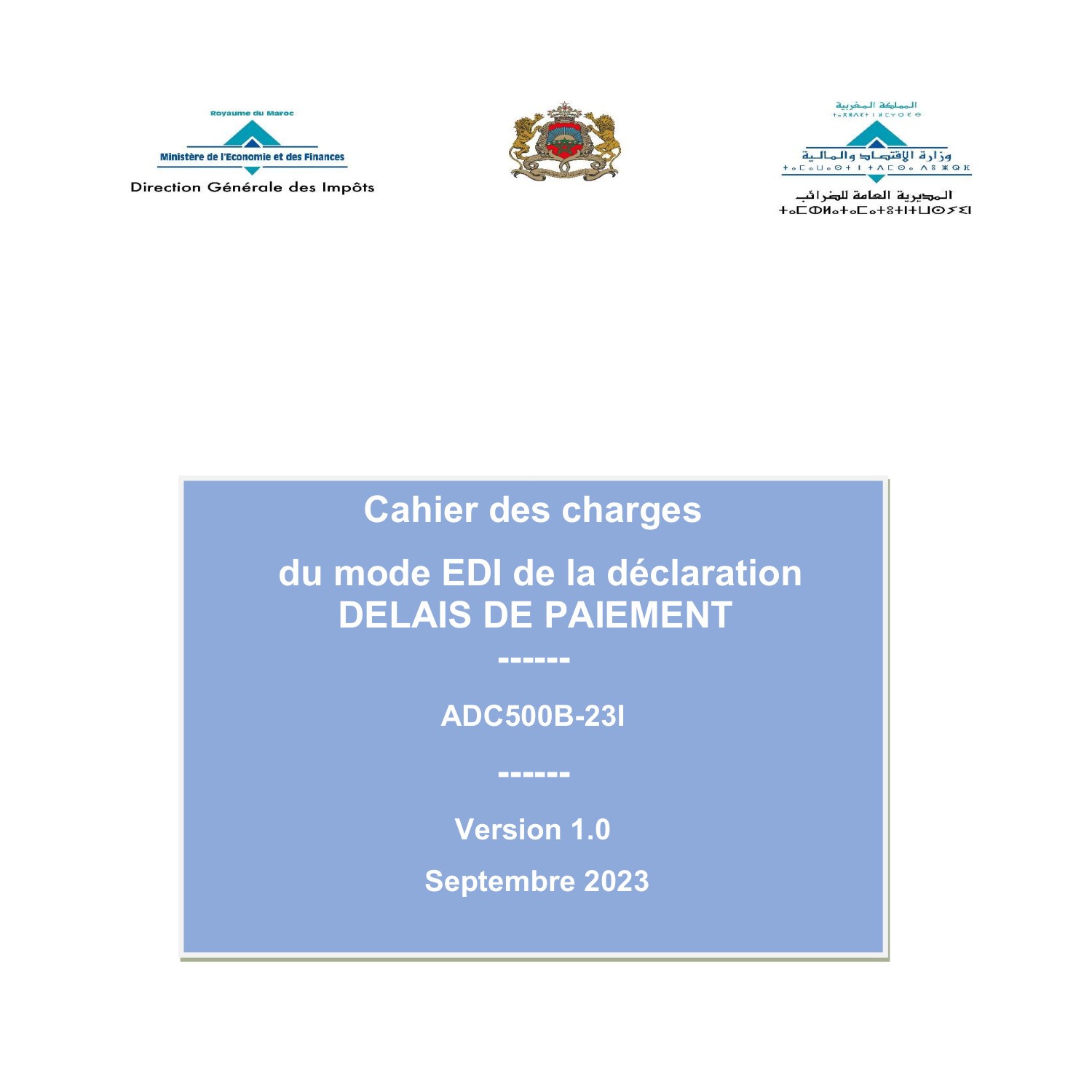 Cahier des charges du mode EDI de la déclaration delais de paiement.pdf ...