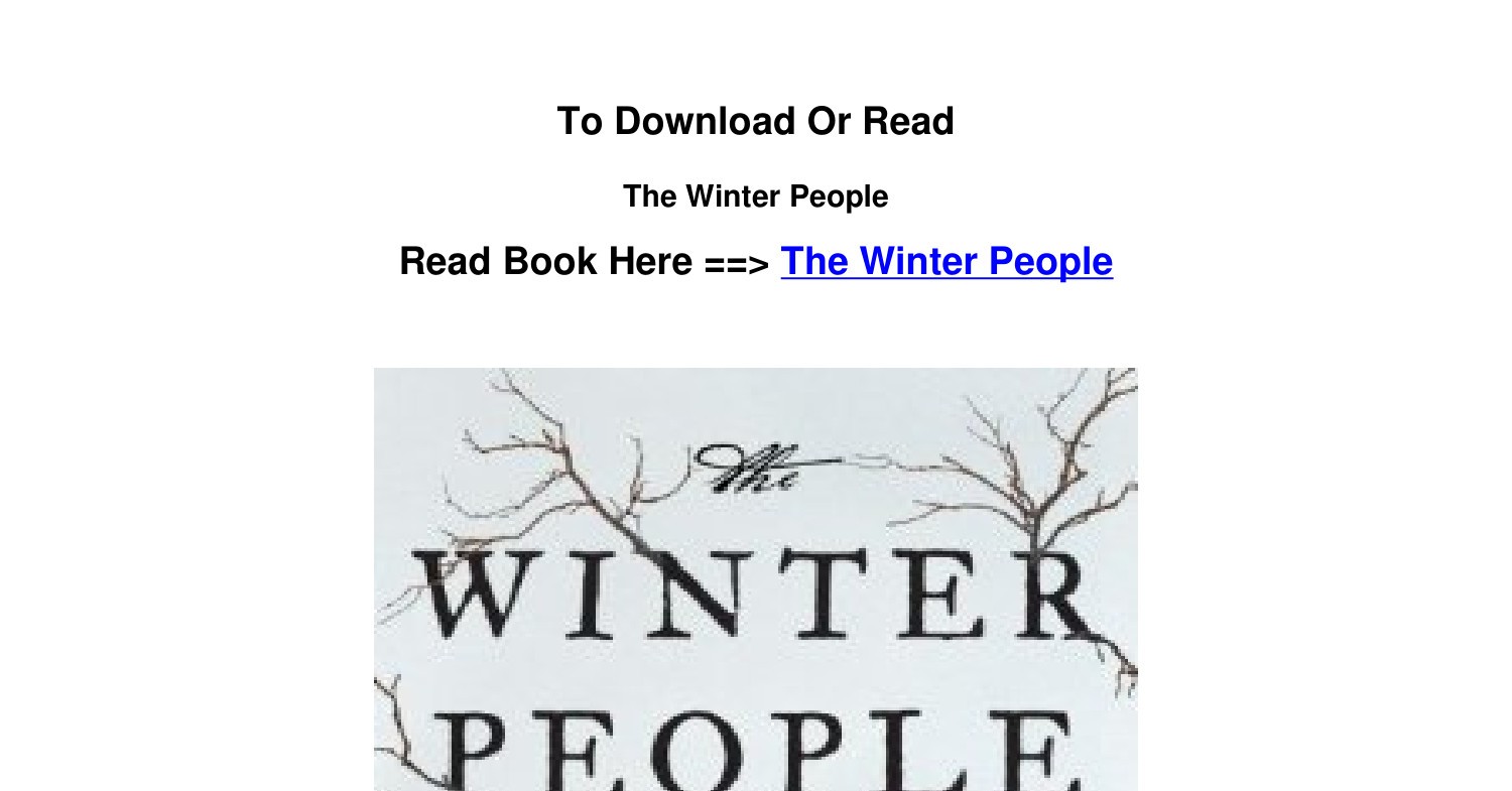 Download EPUB The Winter People By Jennifer McMahon.pdf | DocDroid