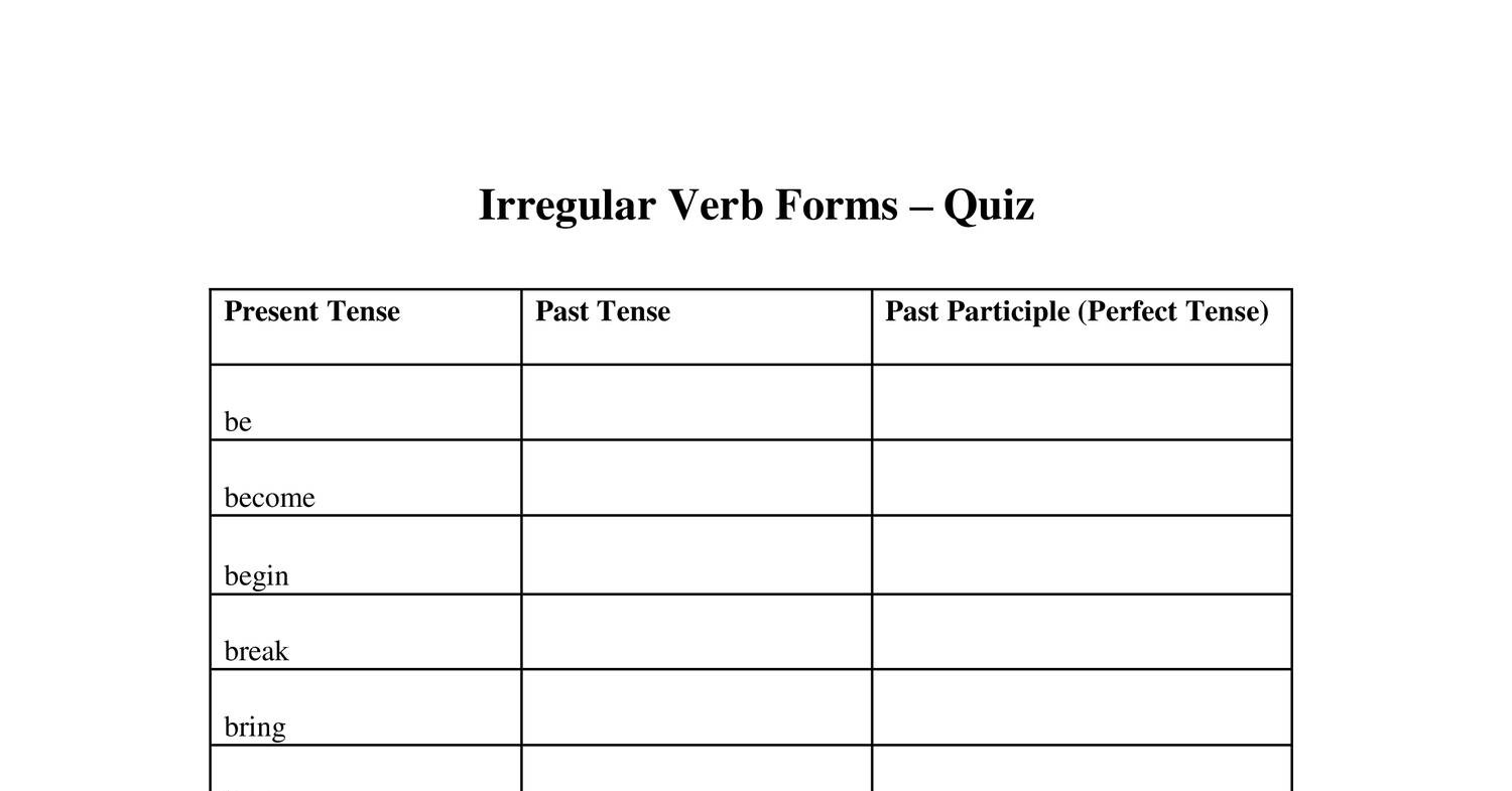 irregular verb forms quiz.docx | DocDroid