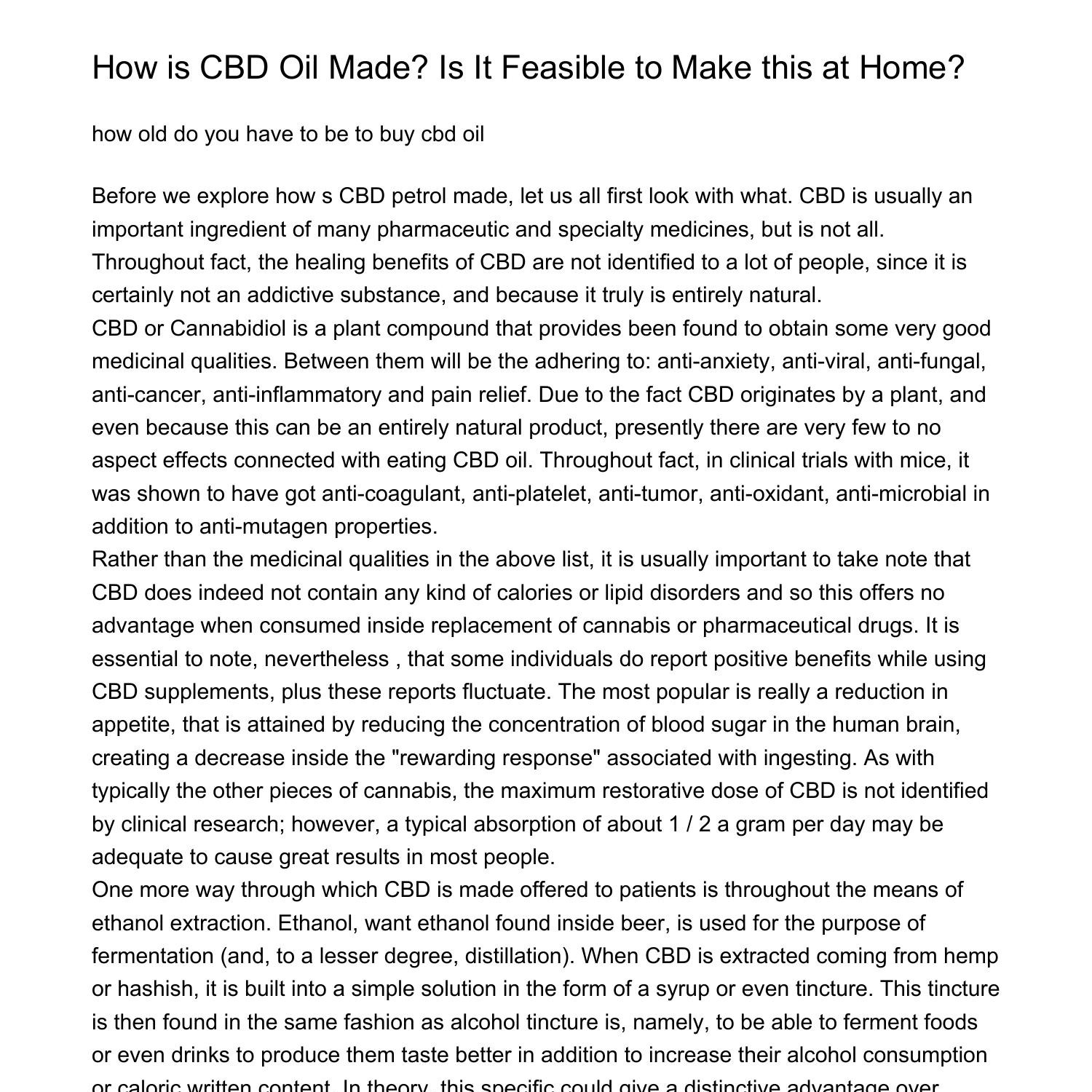 How s CBD Oil Made Is It Probable to Make it in your own homecuyaf.pdf.pdf | DocDroid