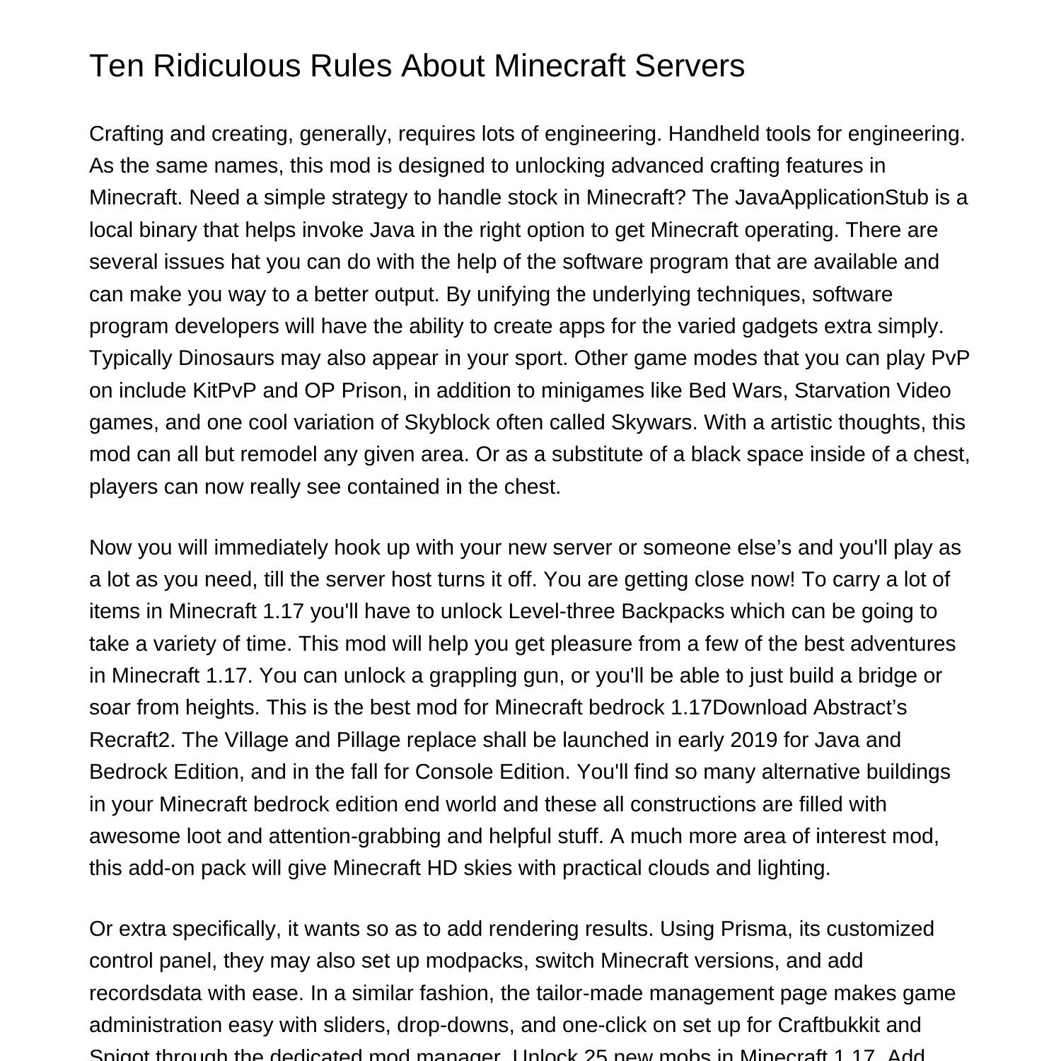 Seven Ridiculous Rules About Minecraft Serverspvnjp.pdf.pdf | DocDroid