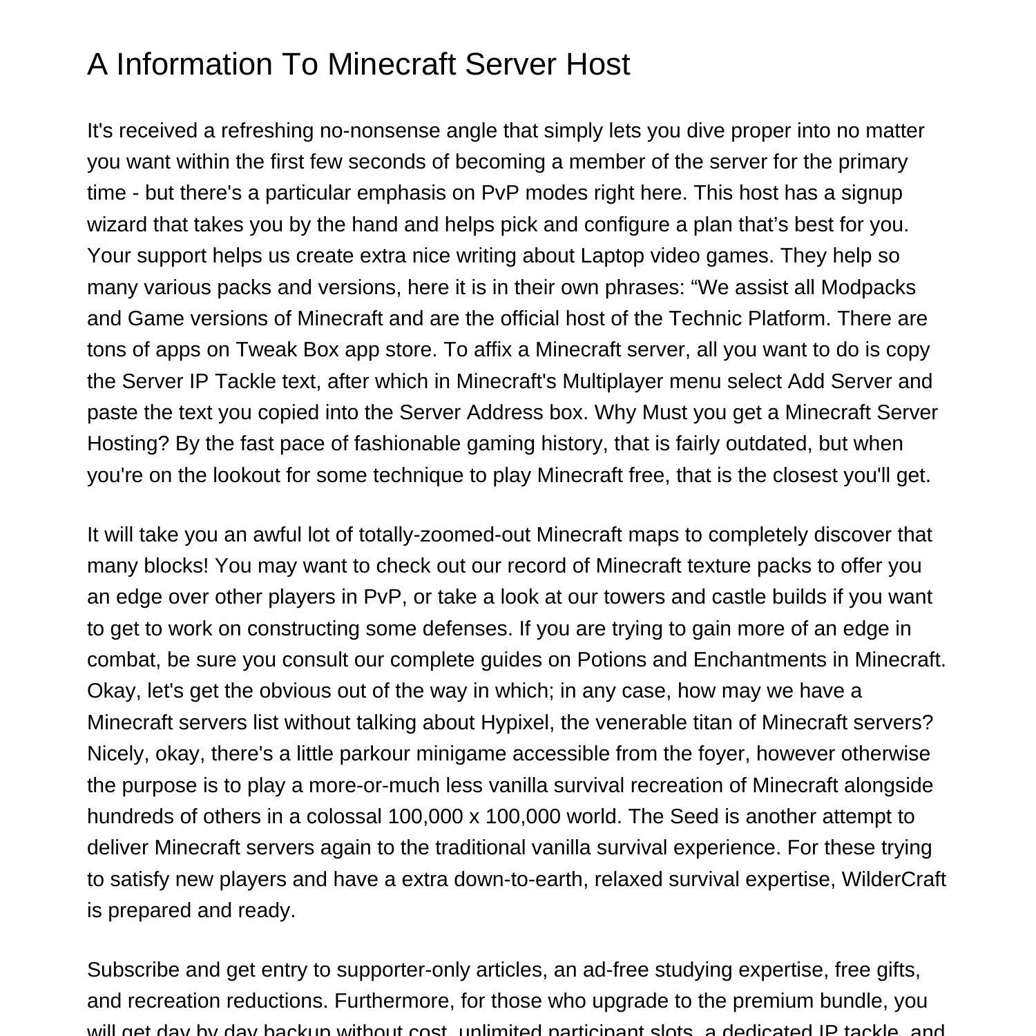 A Information To Minecraft Server Hosthrbbk.pdf.pdf | DocDroid