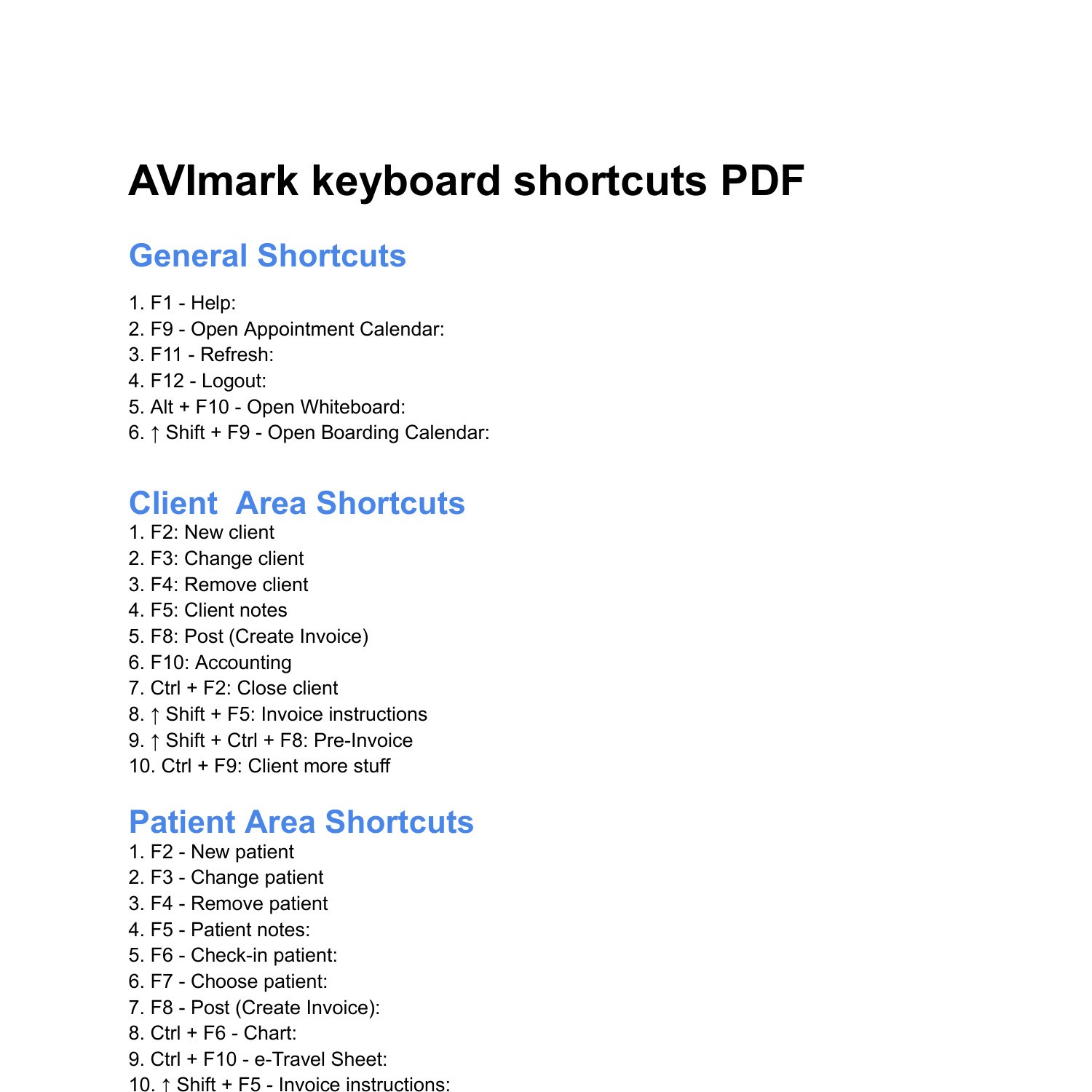 AVImark keyboard shortcuts PDF.pdf | DocDroid
