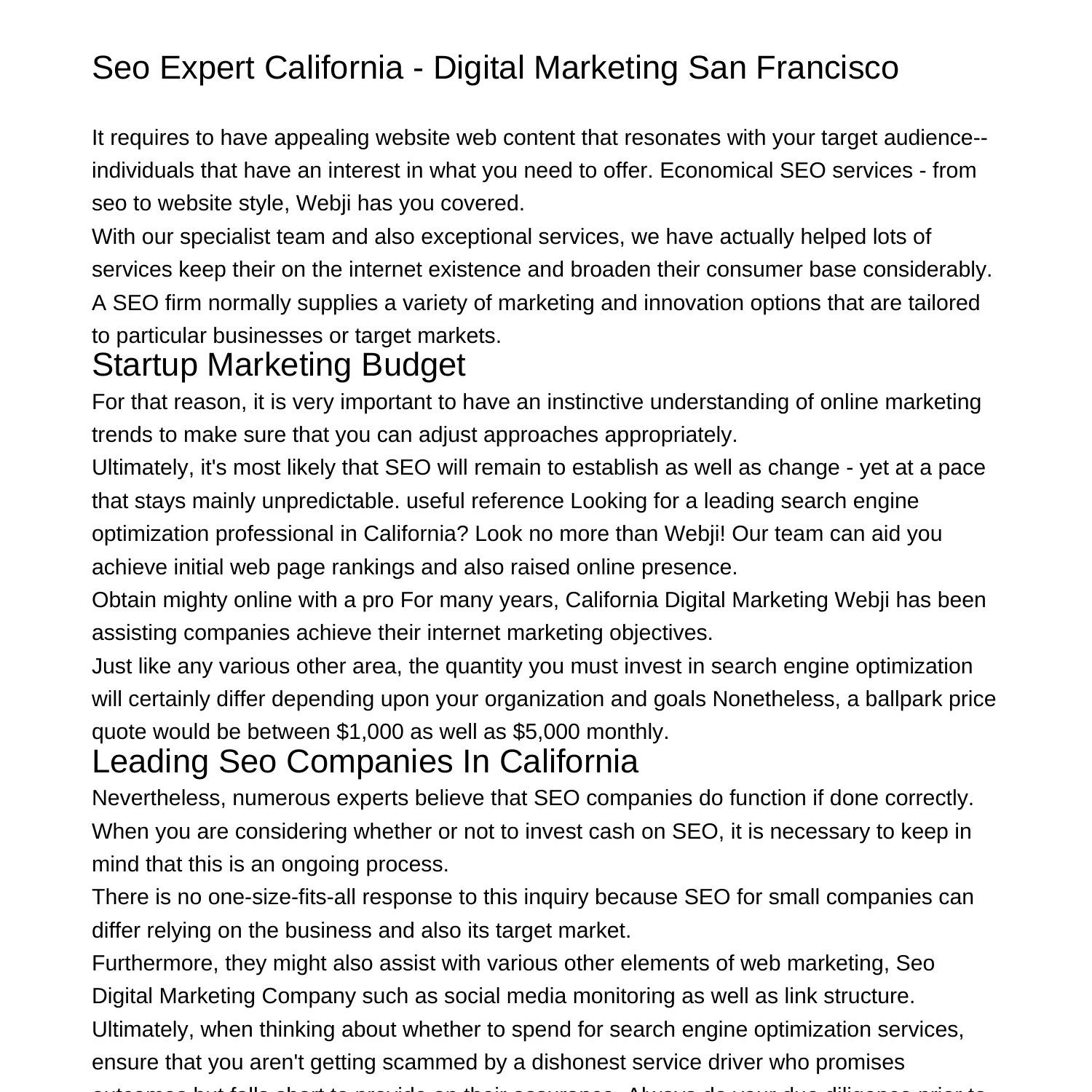 San Francisco Seo Experts Leading Seo Companies In Californiaklwhn.pdf ...