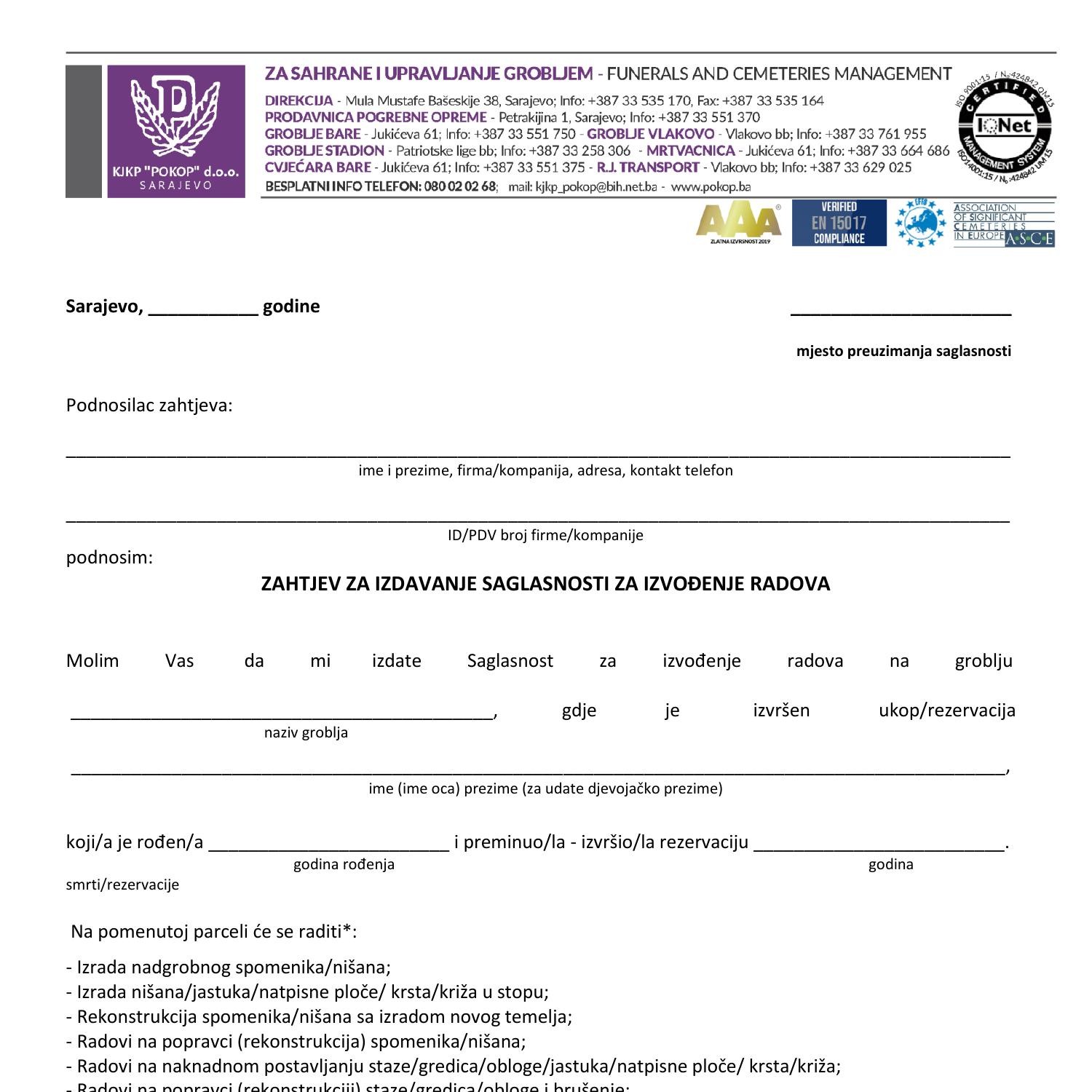 2.-Zahtjev-za-izdavanje-saglasnosti-za-izvodenje-radova (memorandum 2020. godine mart).doc ...