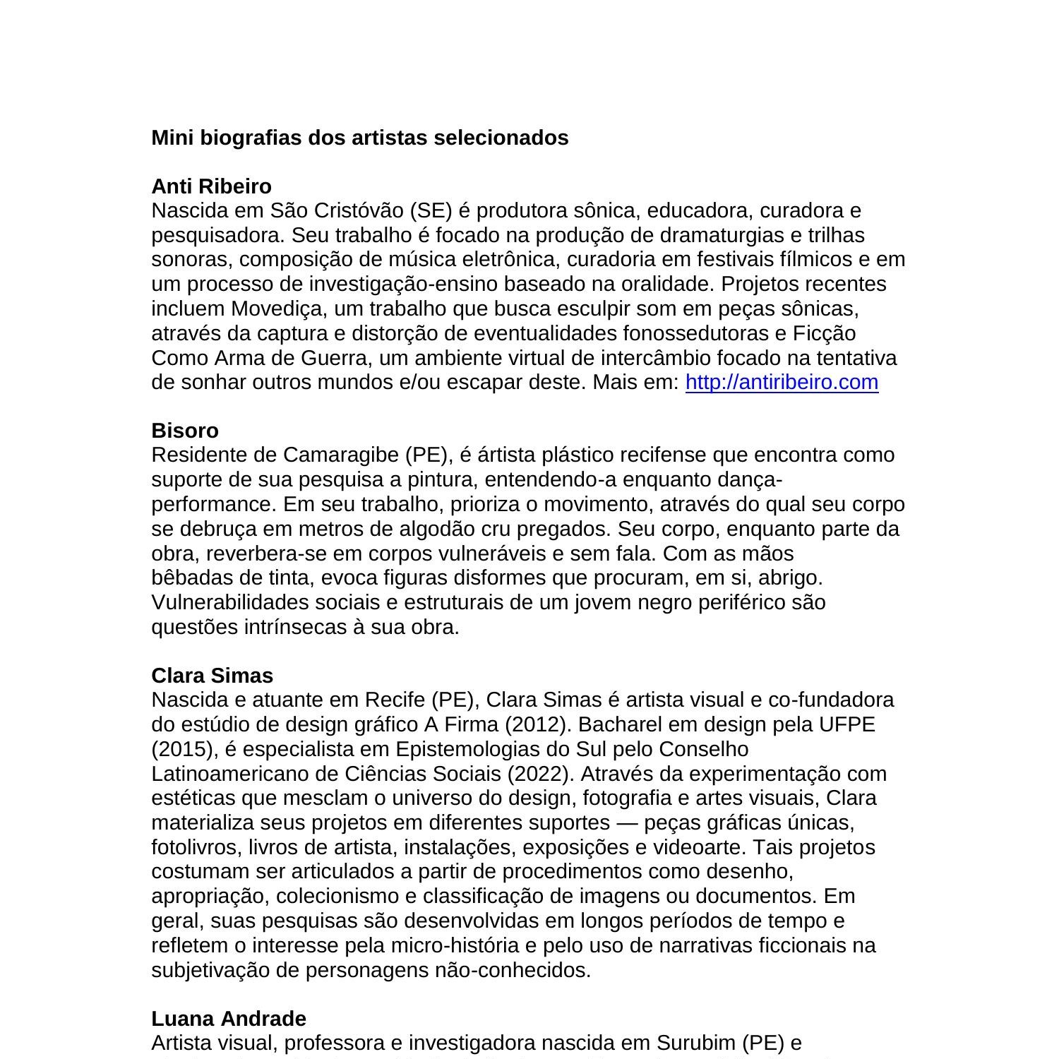 Mini biografias dos artistas selecionados.pdf | DocDroid