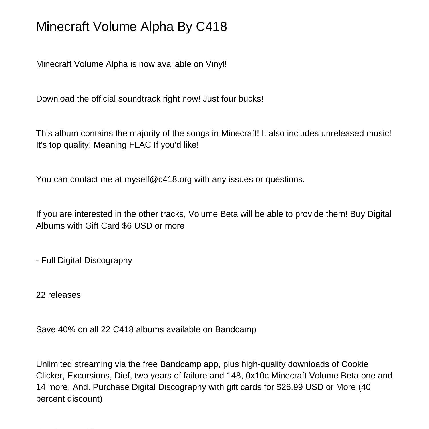 Minecraft Volume Alpha By C418realj.pdf.pdf | DocDroid