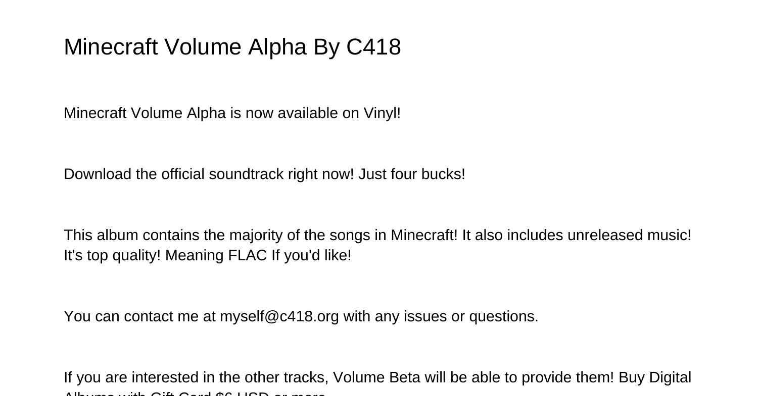 Minecraft Volume Alpha By C418realj.pdf.pdf | DocDroid