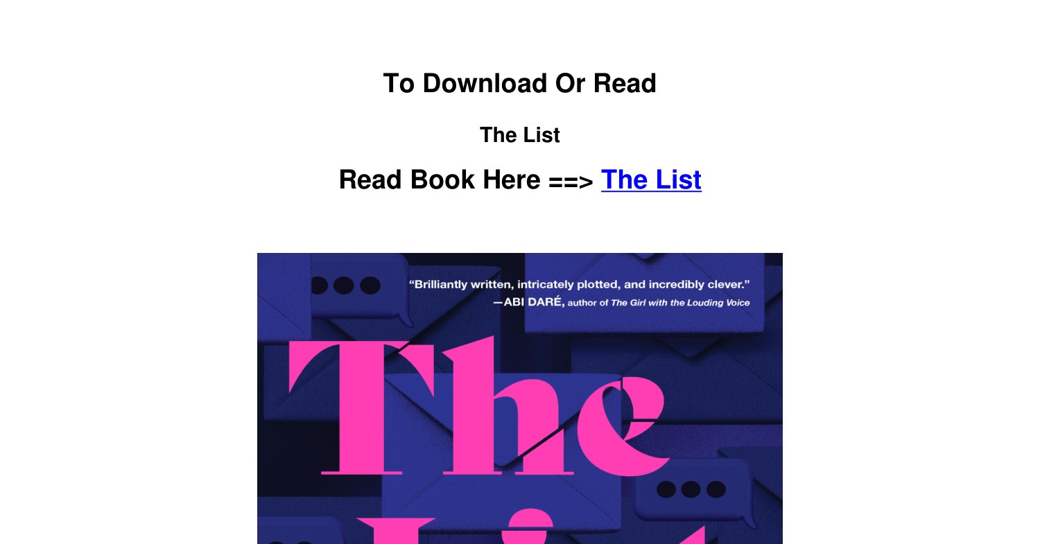 pdf DOWNLOAD The List By Yomi Adegoke.pdf | DocDroid