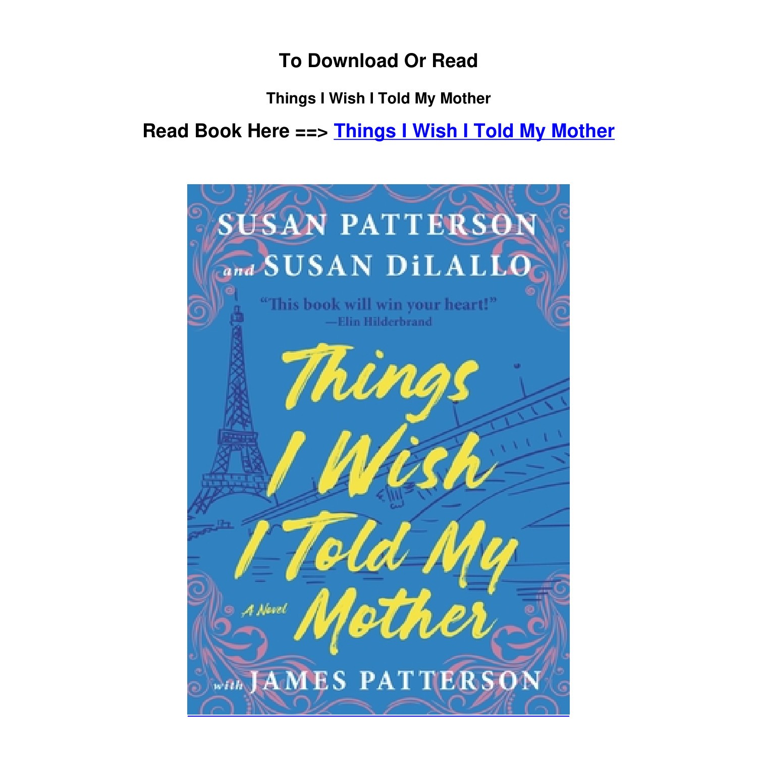 download pdf Things I Wish I Told My Mother BY Susan Patterson.pdf ...