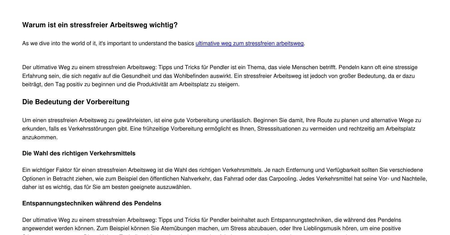 Der ultimative Weg zu einem stressfreien Arbeitsweg: Tipps und Tricks ...