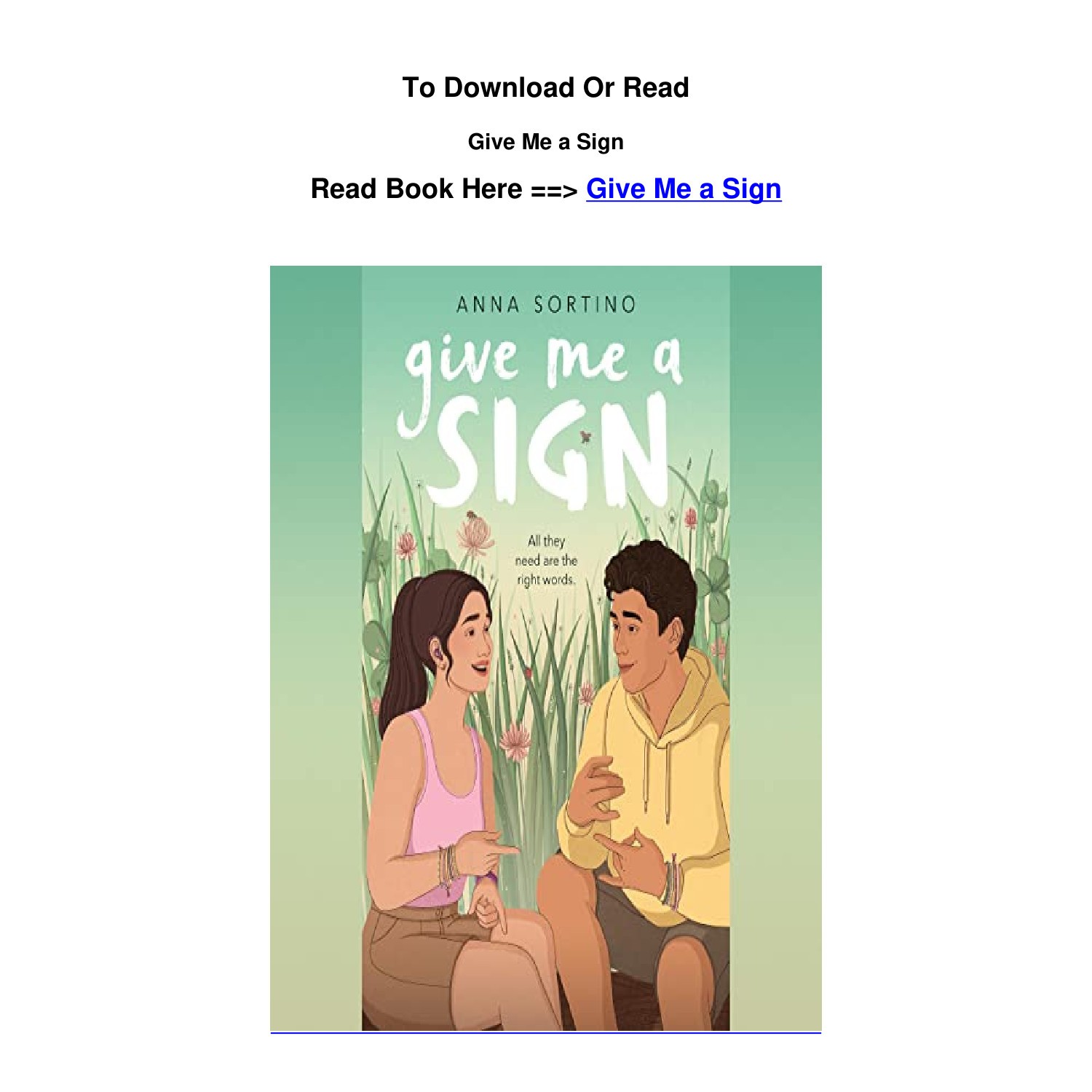 pdf DOWNLOAD Give Me a Sign BY Anna Sortino.pdf | DocDroid