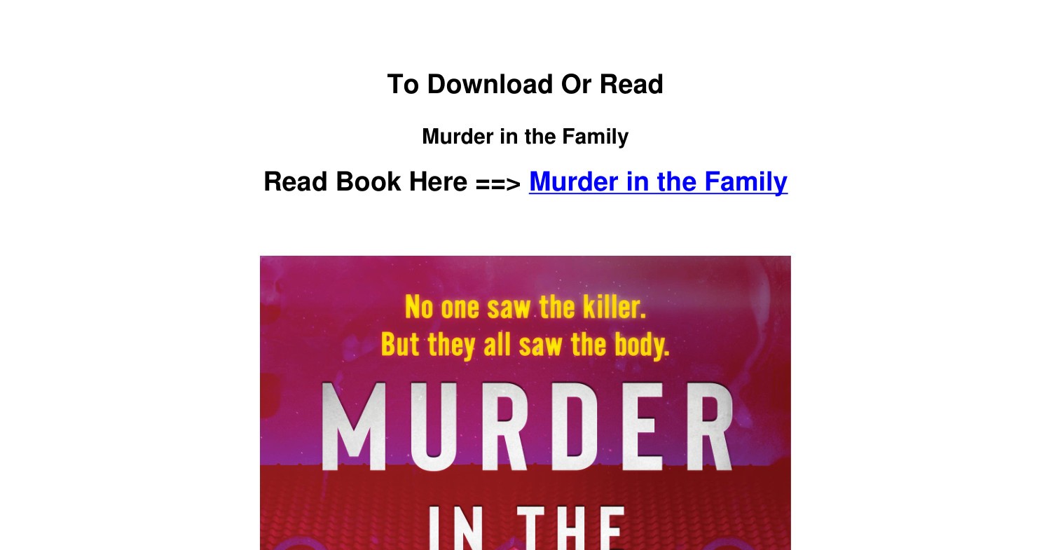 DOWNLOAD PDF Murder in the Family by Cara Hunter.pdf | DocDroid