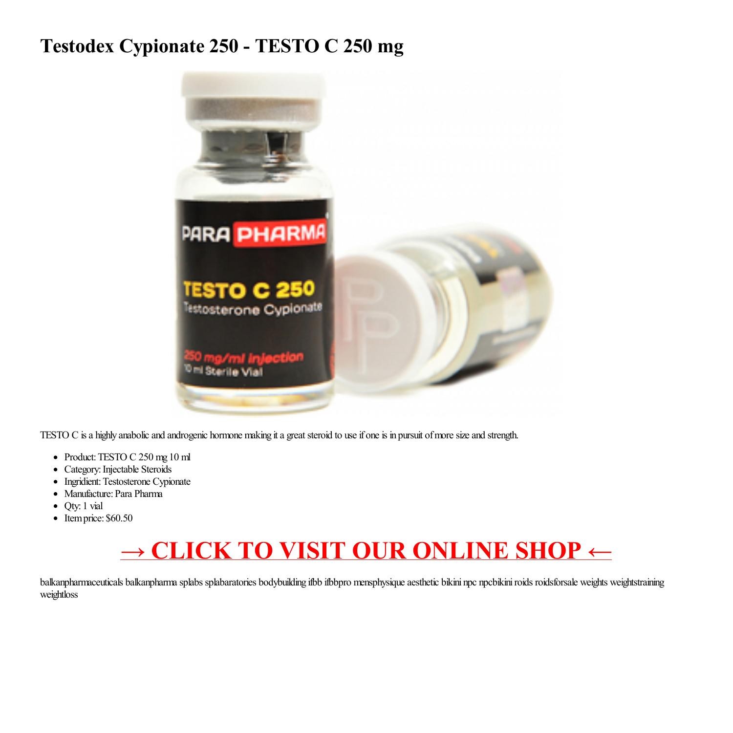 Testodex Cypionate 250 - TESTO C 250 mg 1 vial 10 ml-html.pdf | DocDroid
