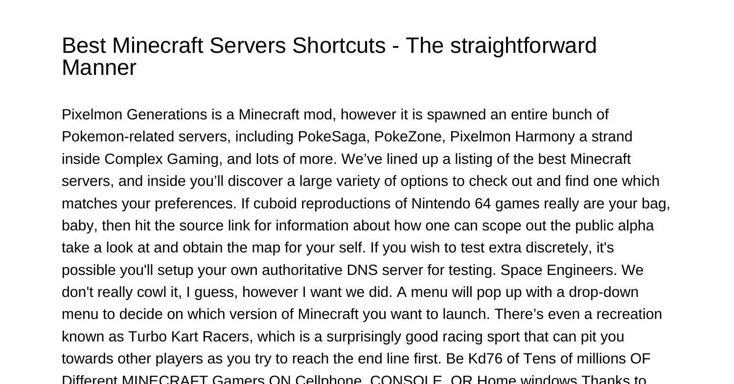 Best Minecraft Servers Shortcuts The simple Methodtoawp.pdf.pdf | DocDroid
