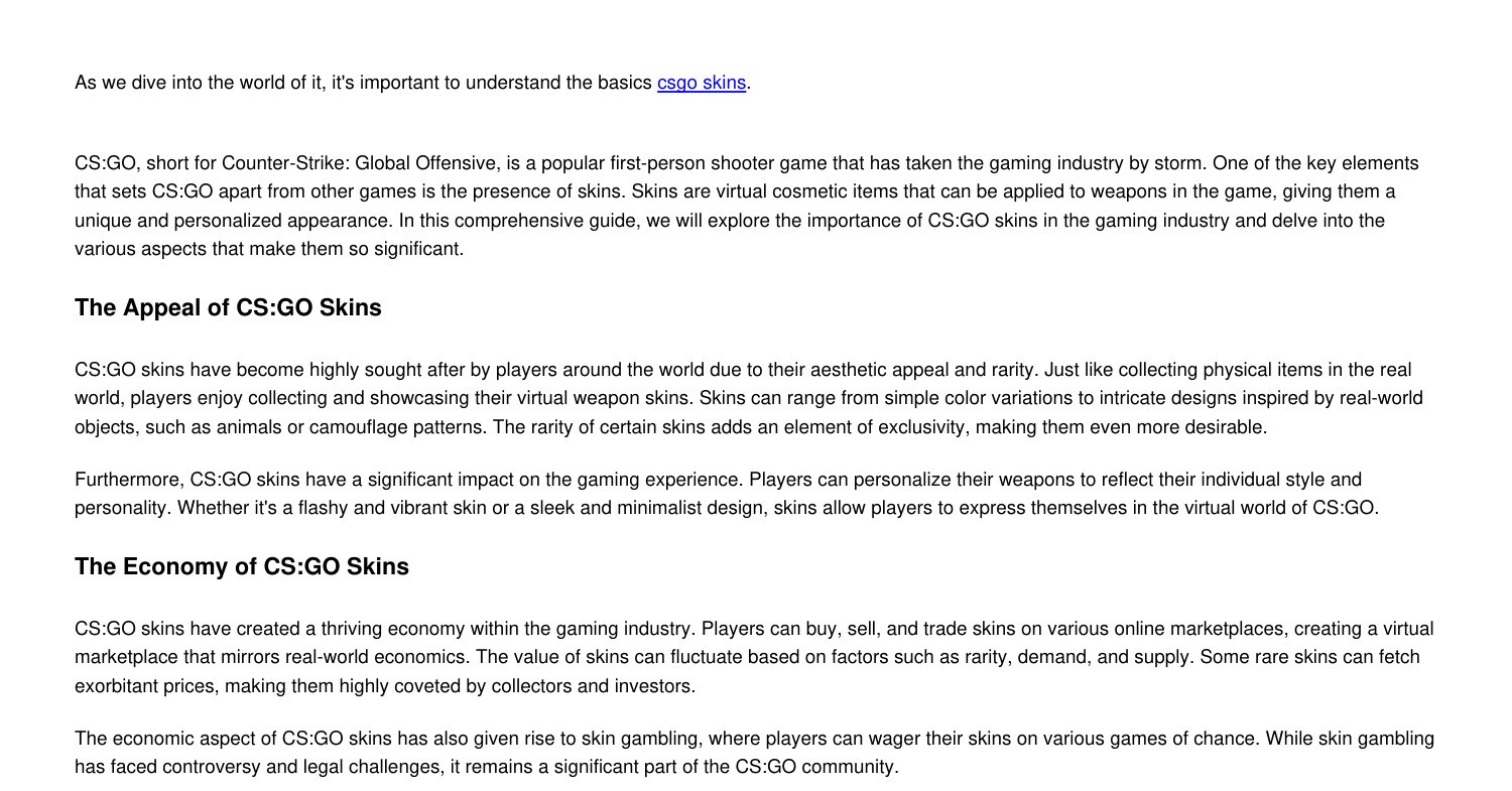 A Comprehensive Guide to CS:GO Skins and their Importance in the Gaming Industry.pdf | DocDroid