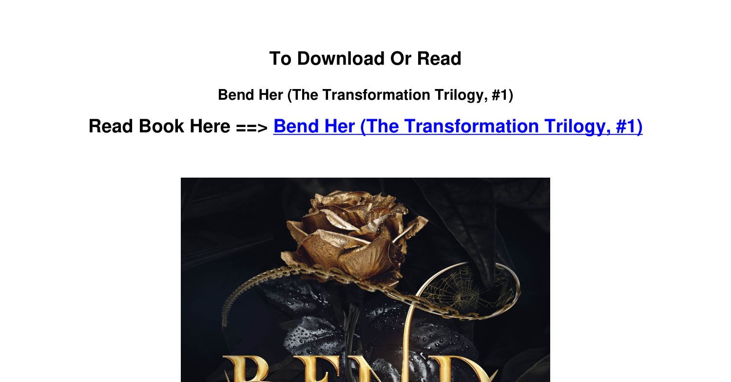DOWNLOAD Pdf Bend Her The Transformation Trilogy 1 by Cassie Alexander ...