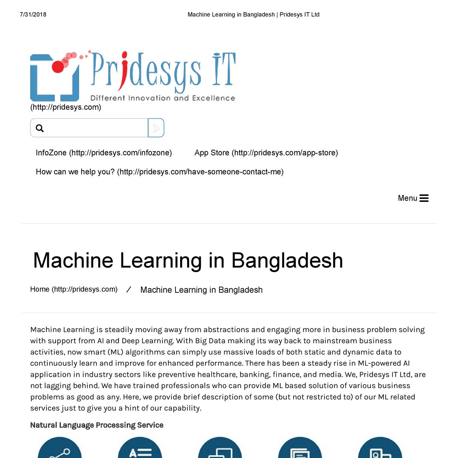 Machine Learning in Bangladesh | Pridesys IT Ltd.pdf | DocDroid