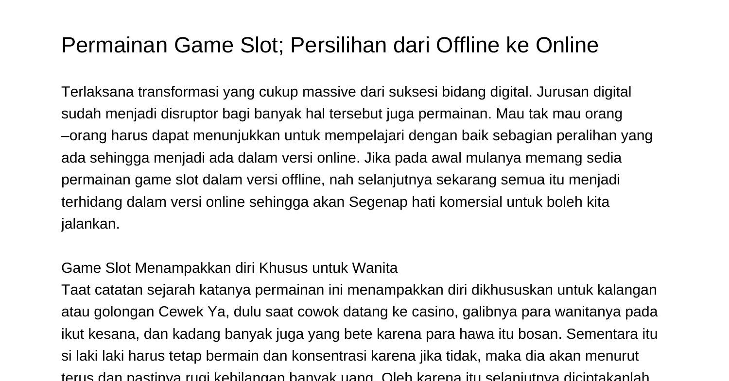 Permainan Game Slot Transformasi dari Offline ke Onlinemdymh.pdf.pdf ...