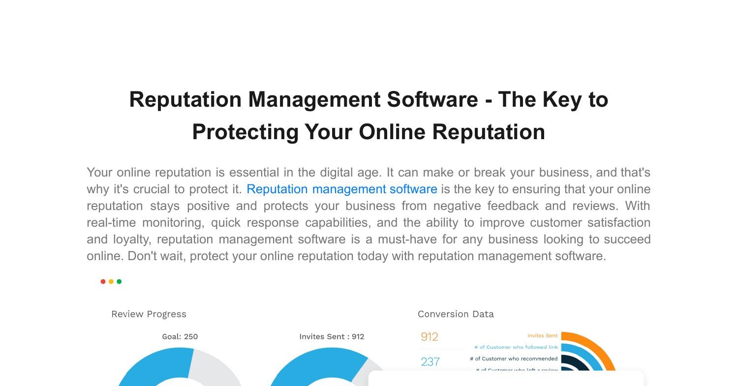 Reputation Management Software - The Key to Protecting Your Online ...