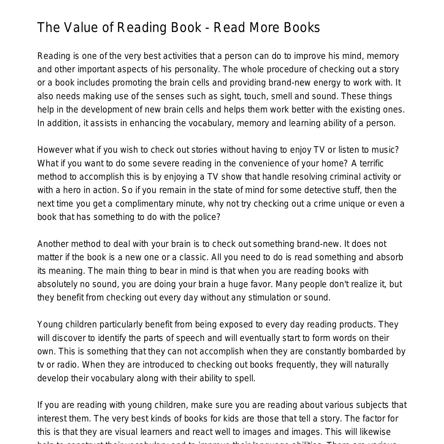 The Importance of Reading Book Learn More Booksqalop.pdf.pdf | DocDroid