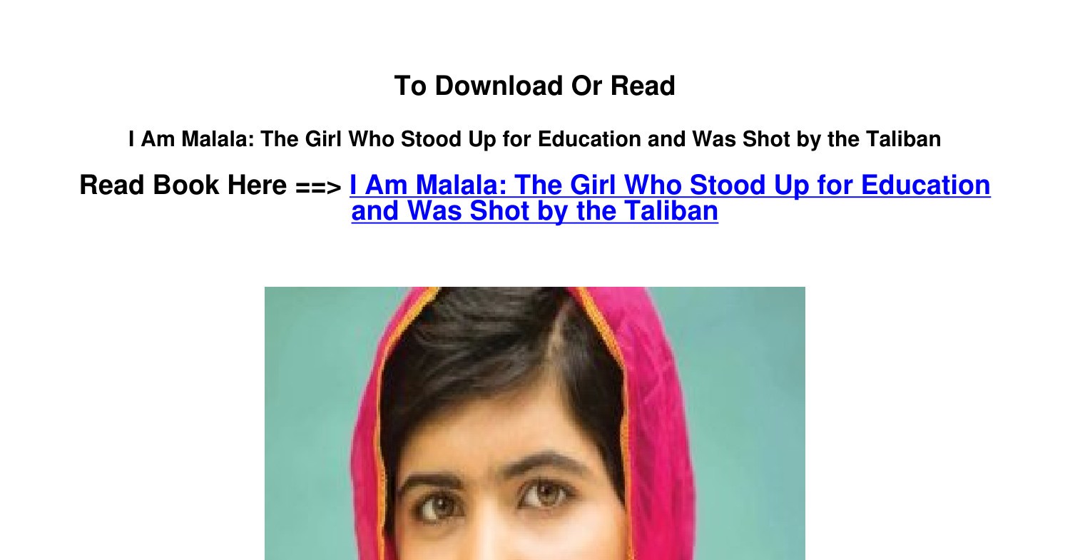 DOWNLOAD pdf I Am Malala The Girl Who Stood Up for Education and Was ...