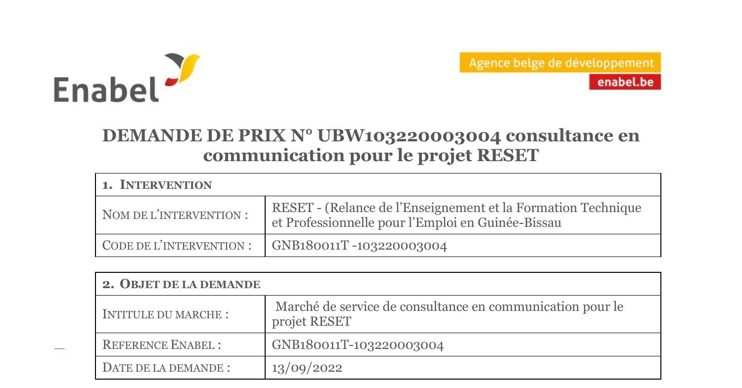 DEMANDE DE PRIX N UBW103220003004 consultance en communication pour le projet RESET.pdf | DocDroid