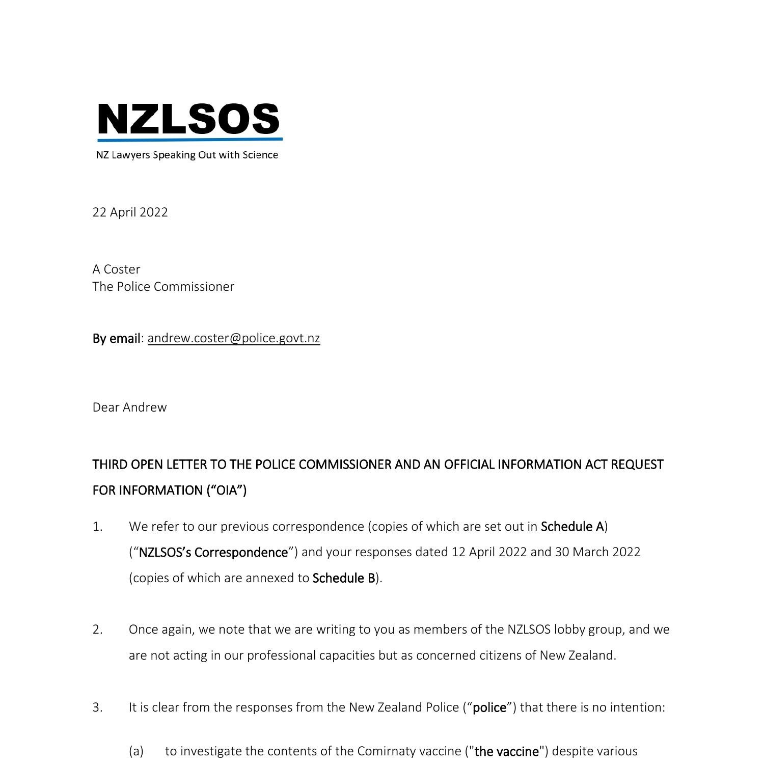 Third Letter to Police Commissioner 22.4.22.pdf | DocDroid