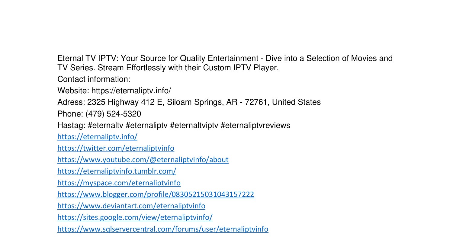 My Eternal TV IPTV.docx | DocDroid