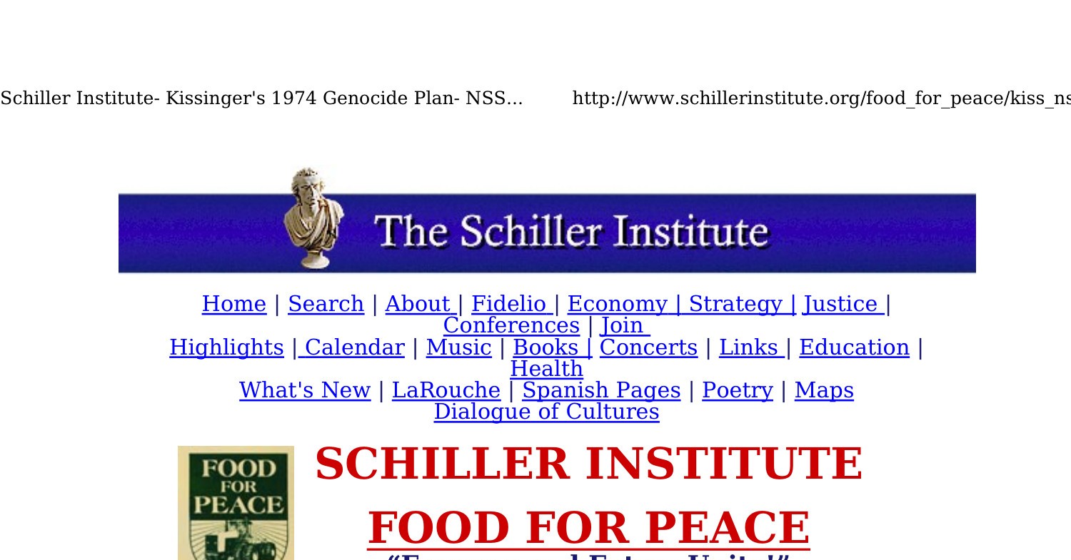Kissinger Genocide Plan 1974 -NSSM 200 Exposed Join Food For Peace ...