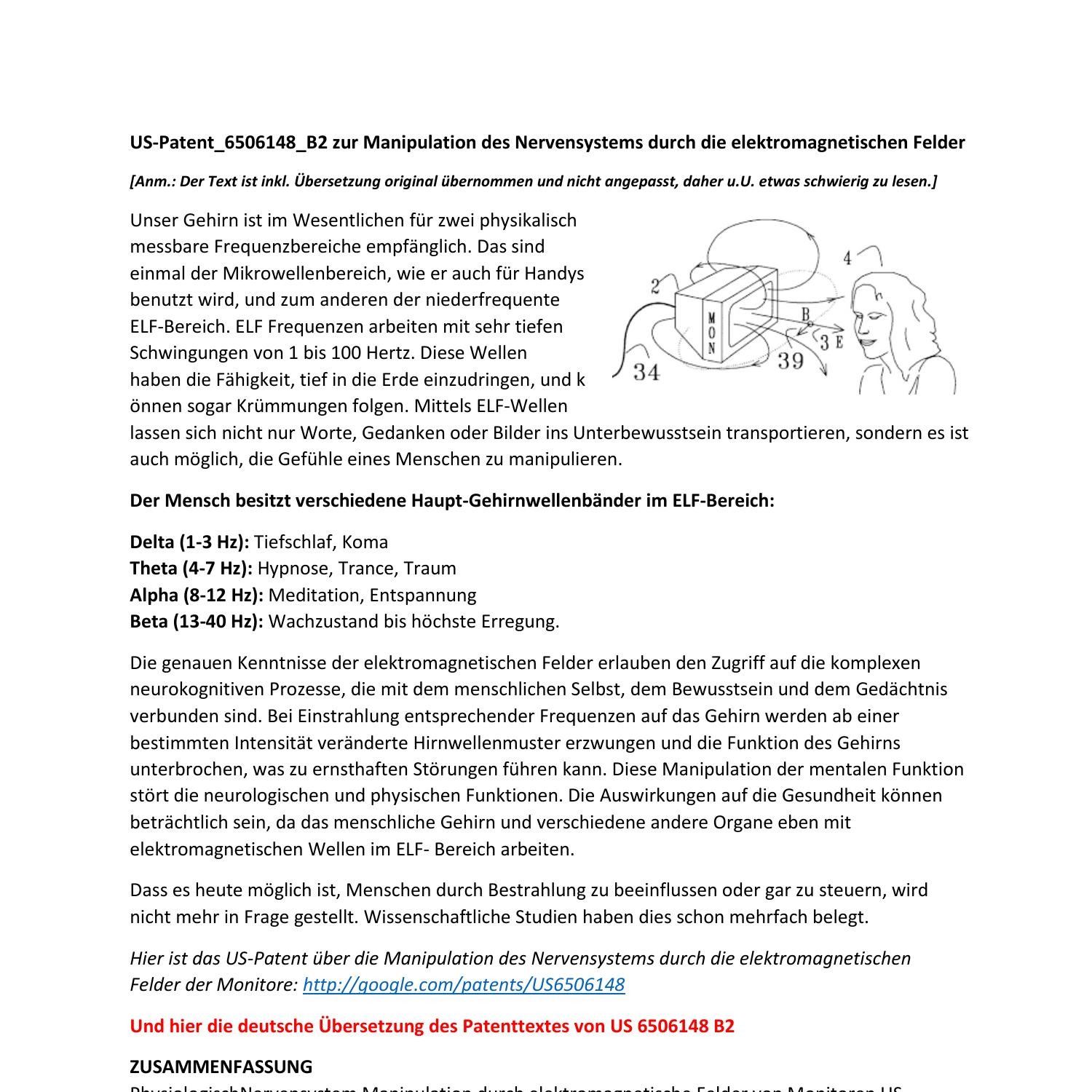 US-Patent_6506148_B2 zur Manipulation des Nervensystems durch die ...