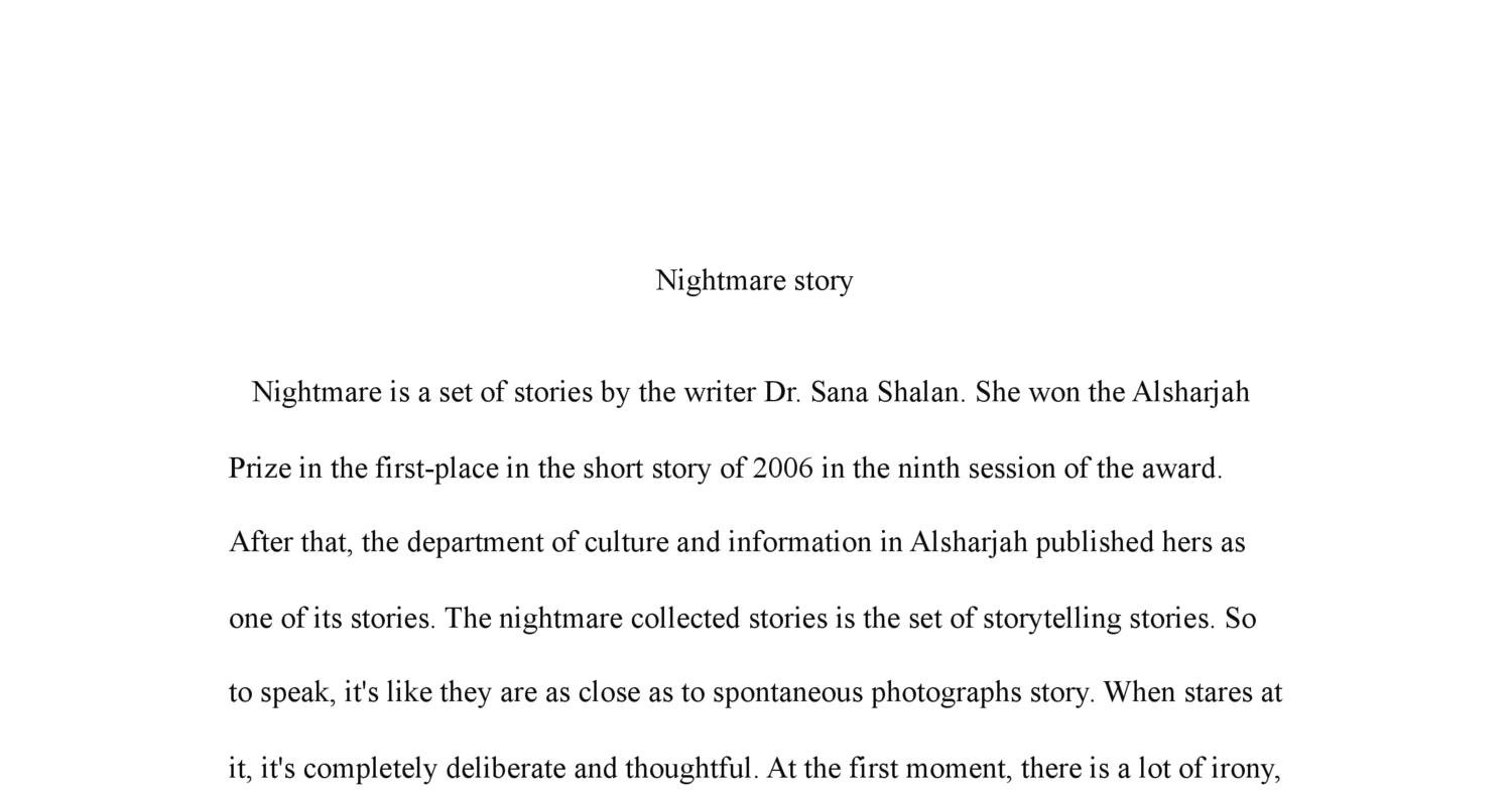 Nightmare story .pages | DocDroid