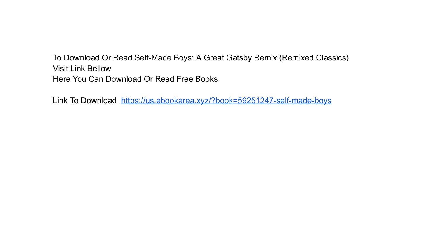 (PDF) Download Self-Made Boys_ A Great Gatsby Remix (Remixed Classics ...