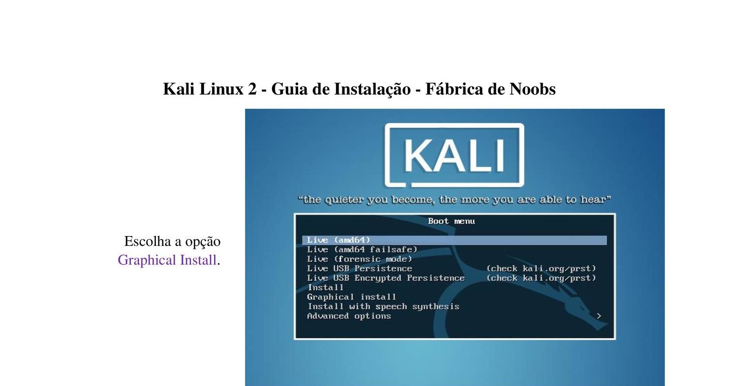 Guia de Instalação - Kali Linux.pdf | DocDroid