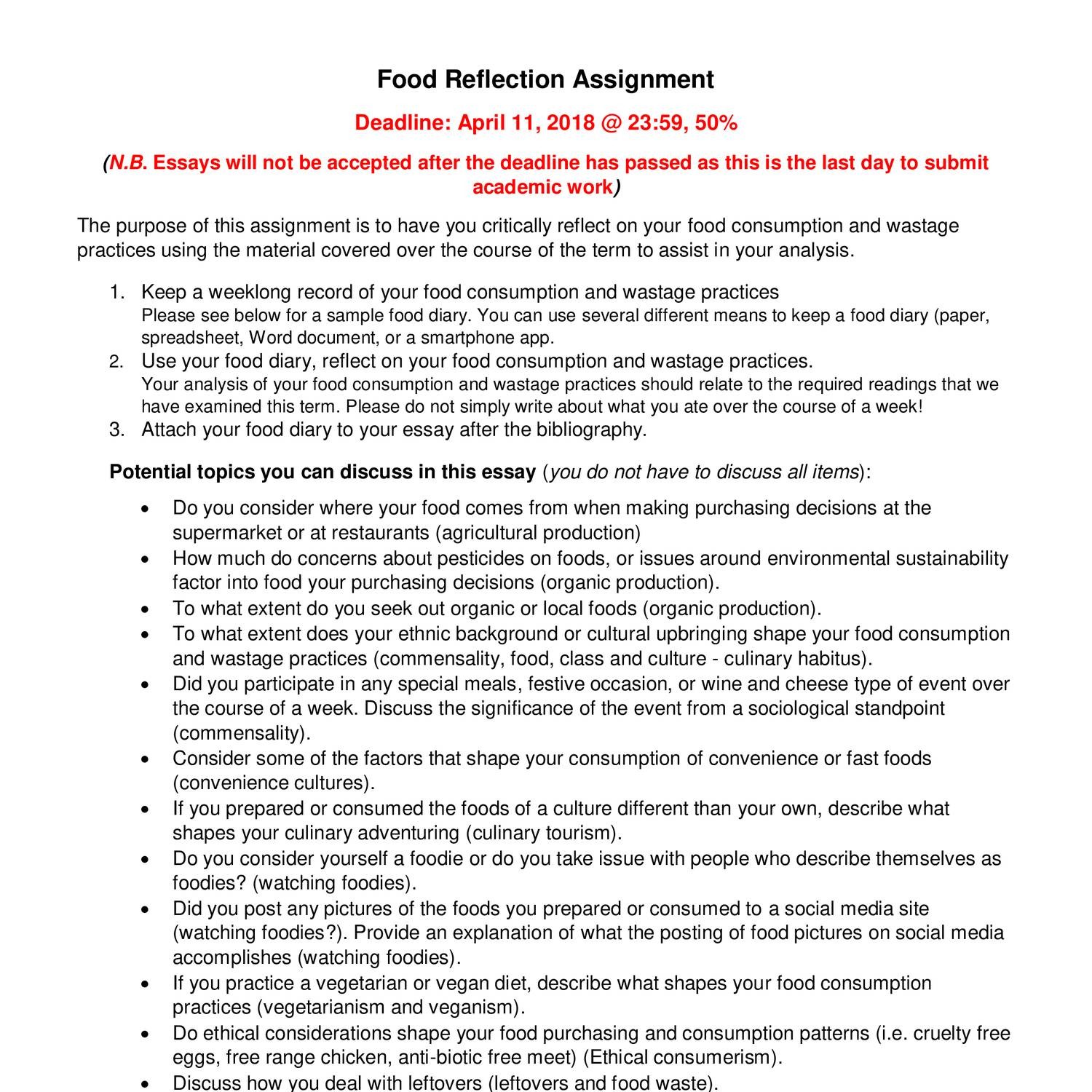 Food Reflection Assignment 2018 (3).pdf | DocDroid