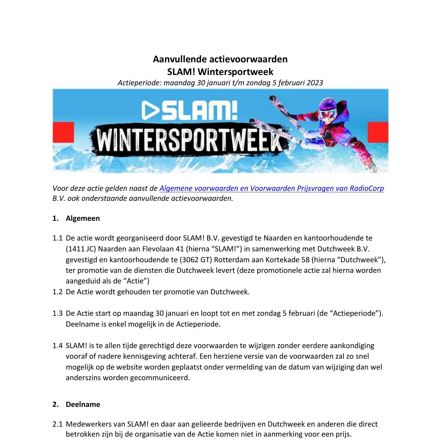 Aanvullende actievoorwaarden SLAM! Wintersportweek 2023.pdf | DocDroid