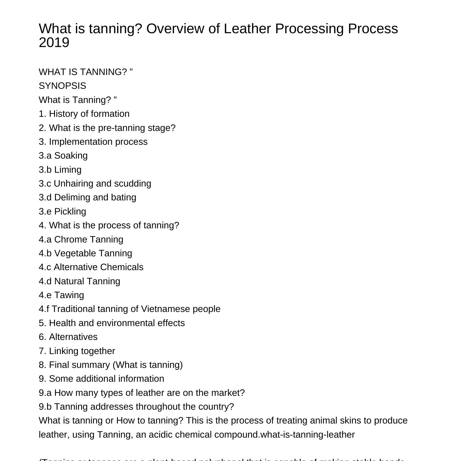 What is tanning Overview of Leather Processing Process 2019sjpnx.pdf ...
