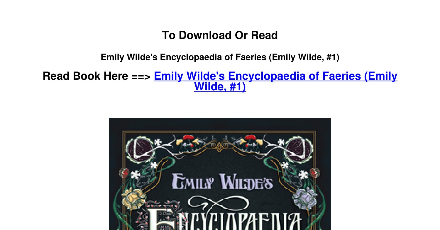 pdf download Emily Wilde s Encyclopaedia of Faeries Emily Wilde 1 BY .pdf | DocDroid