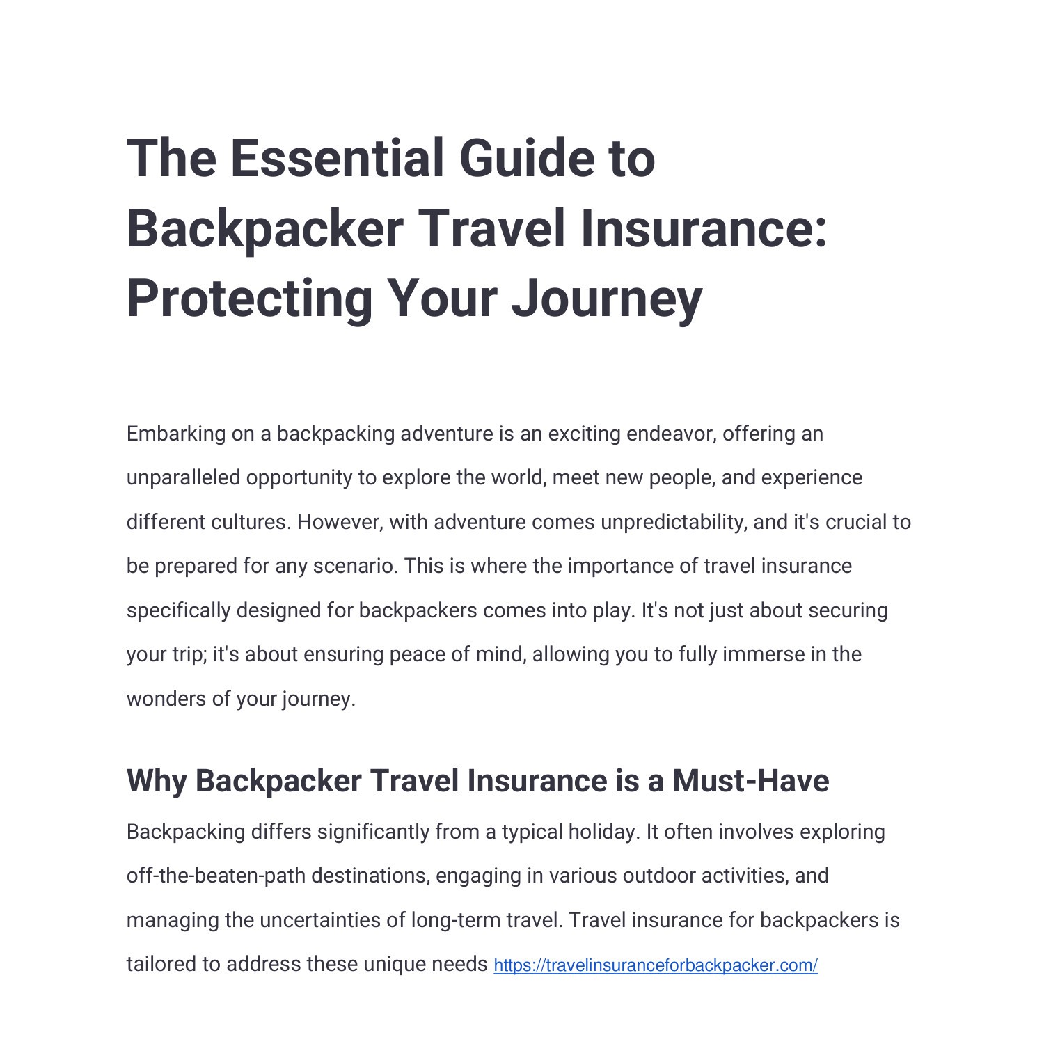 The Essential Guide to Backpacker Travel Insurance_ Protecting Your ...