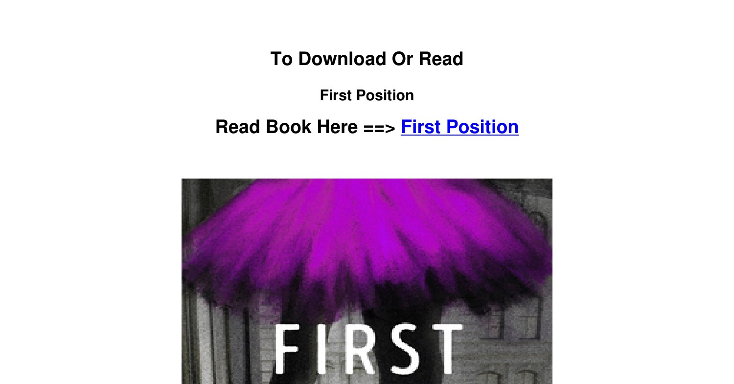 Pdf download First Position BY Melanie Hamrick.pdf | DocDroid
