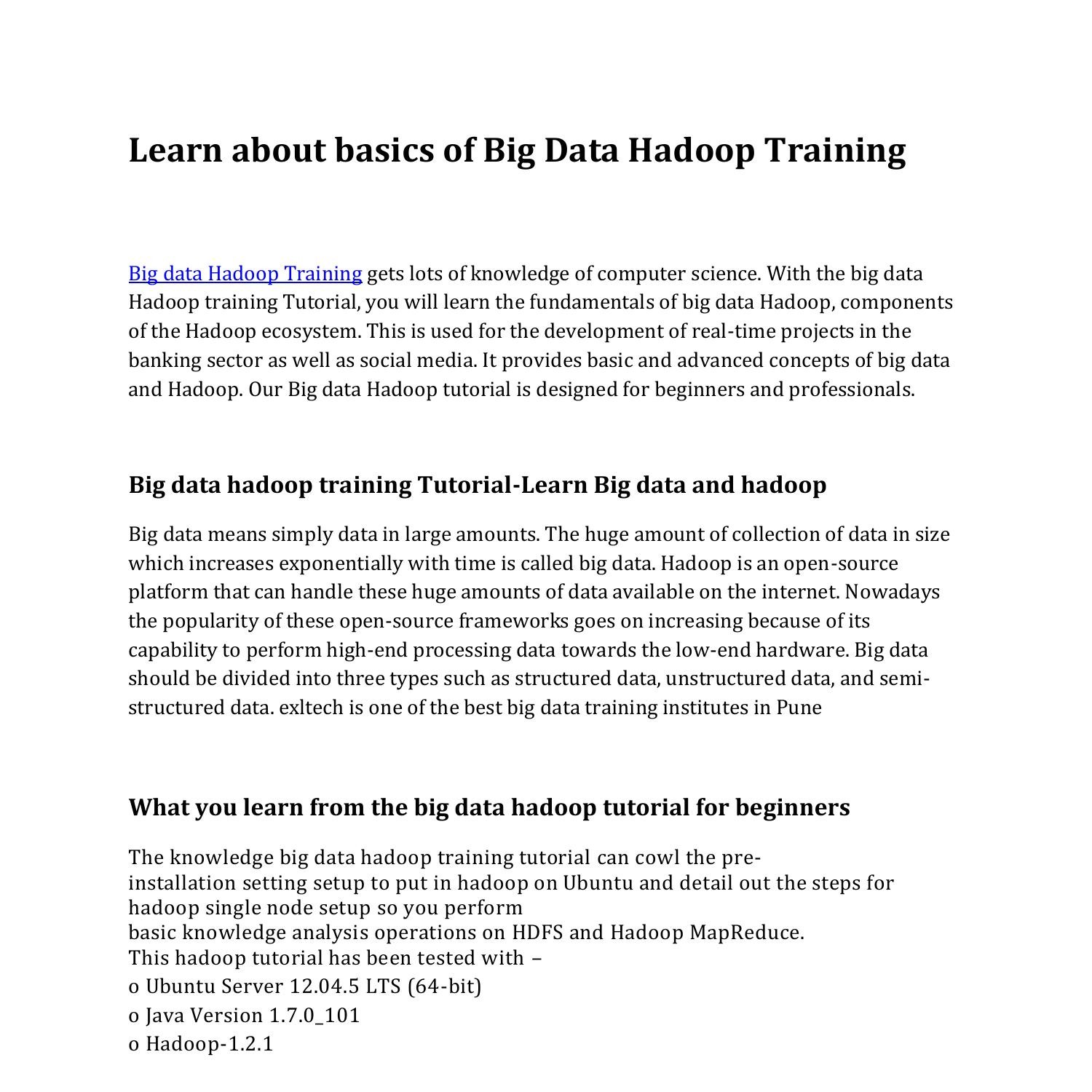 Learn about basics of Big Data Hadoop Training.pdf | DocDroid