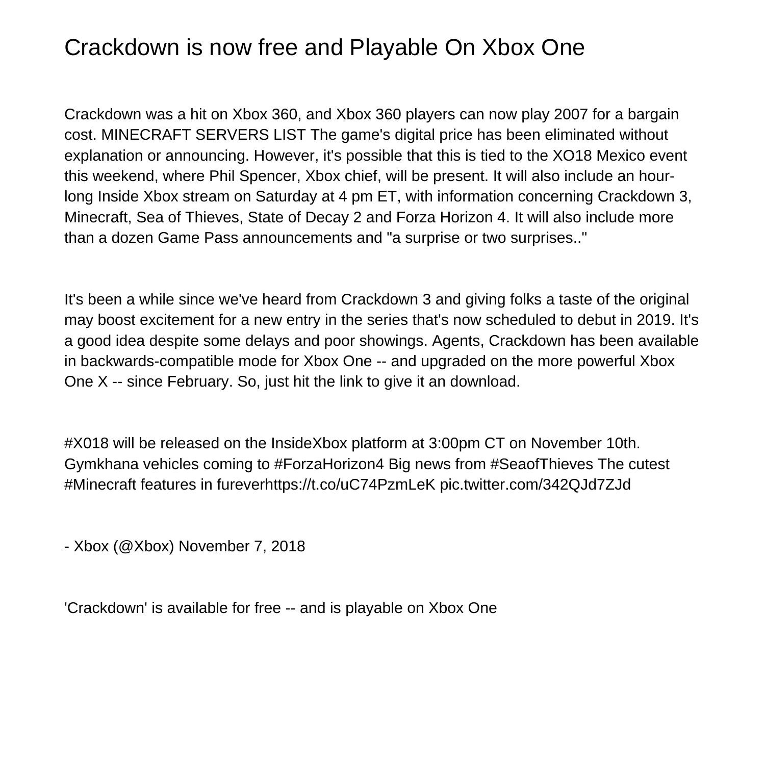 Crackdown is Available for free and Playable on Xbox Onetesle.pdf.pdf ...