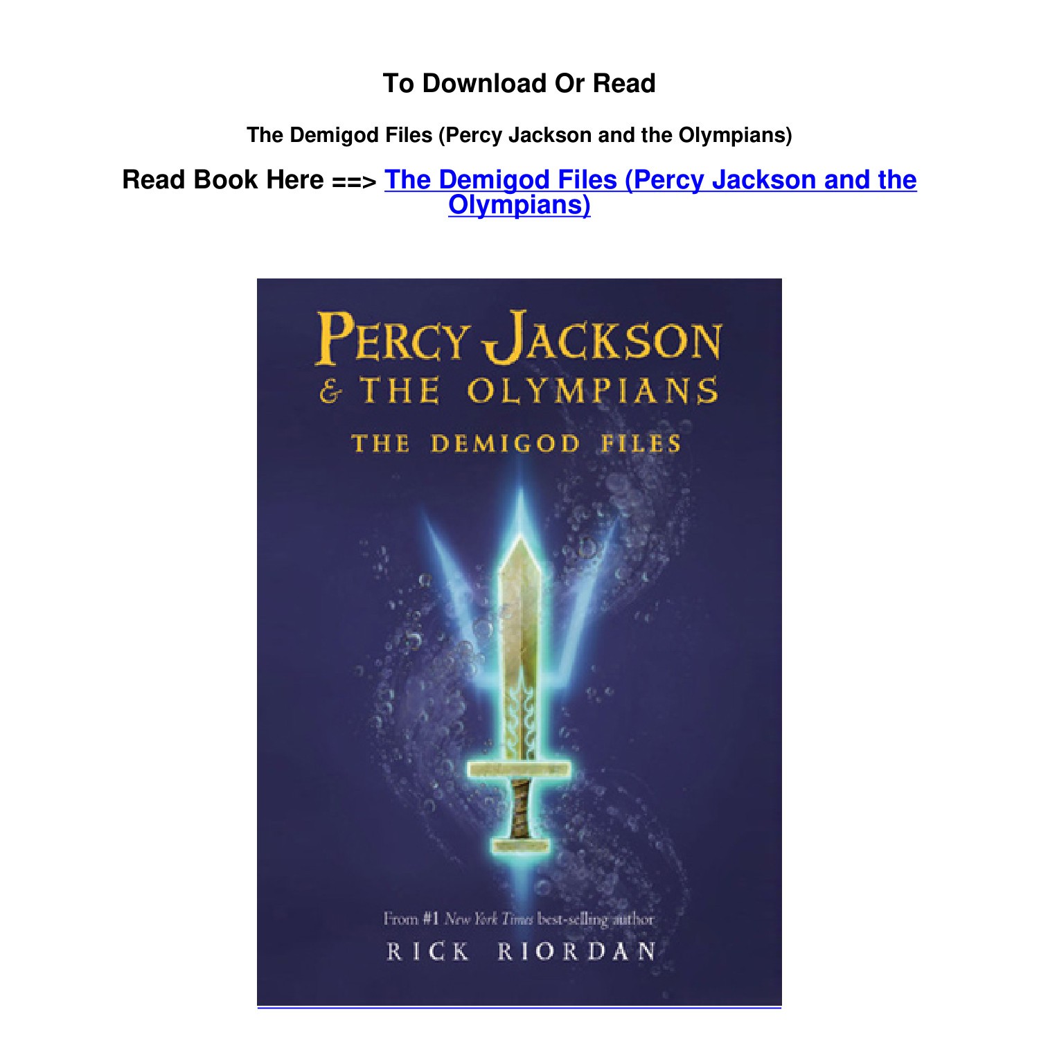 DOWNLOAD epub The Demigod Files Percy Jackson and the Olympians BY Rick .pdf | DocDroid