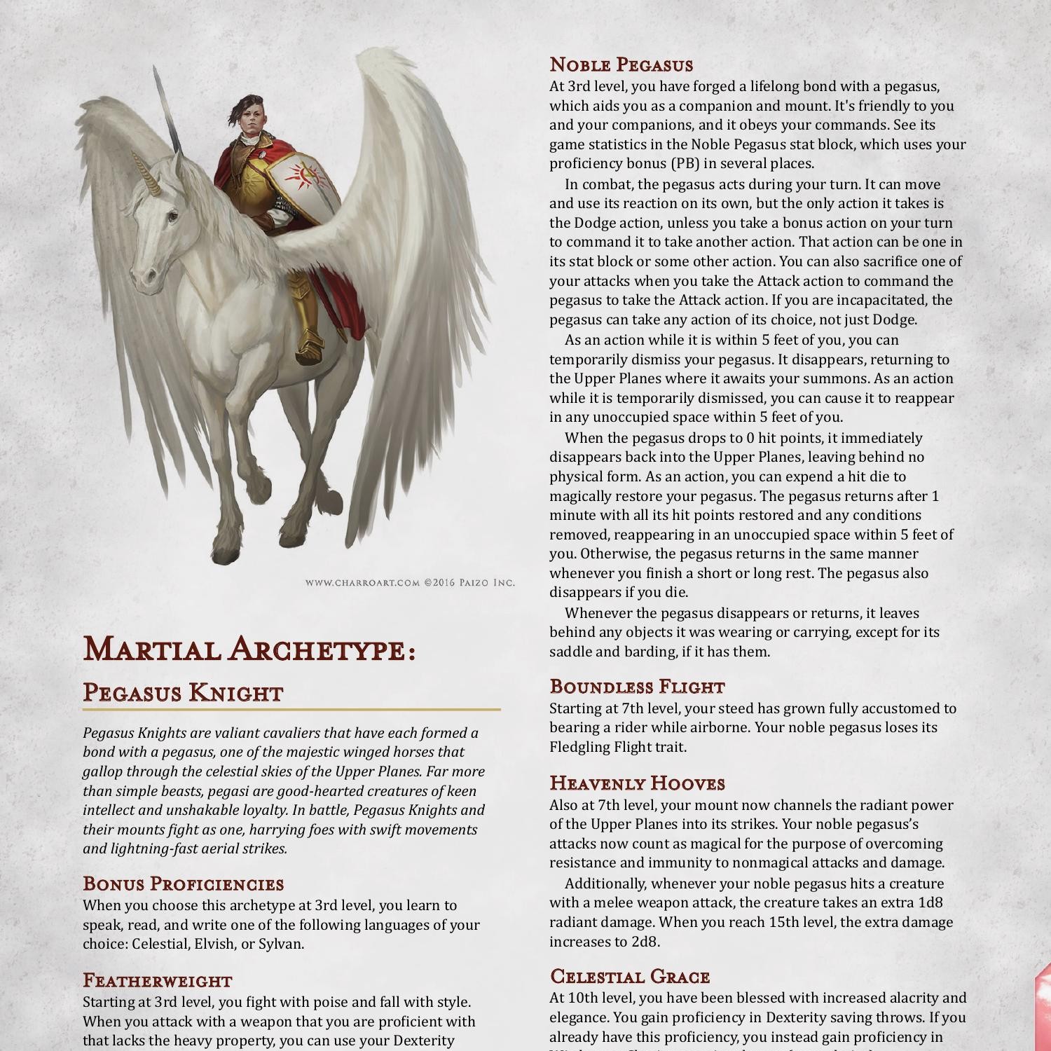 Martial Archetype_ Pegasus Knight _ GM Binder.pdf | DocDroid