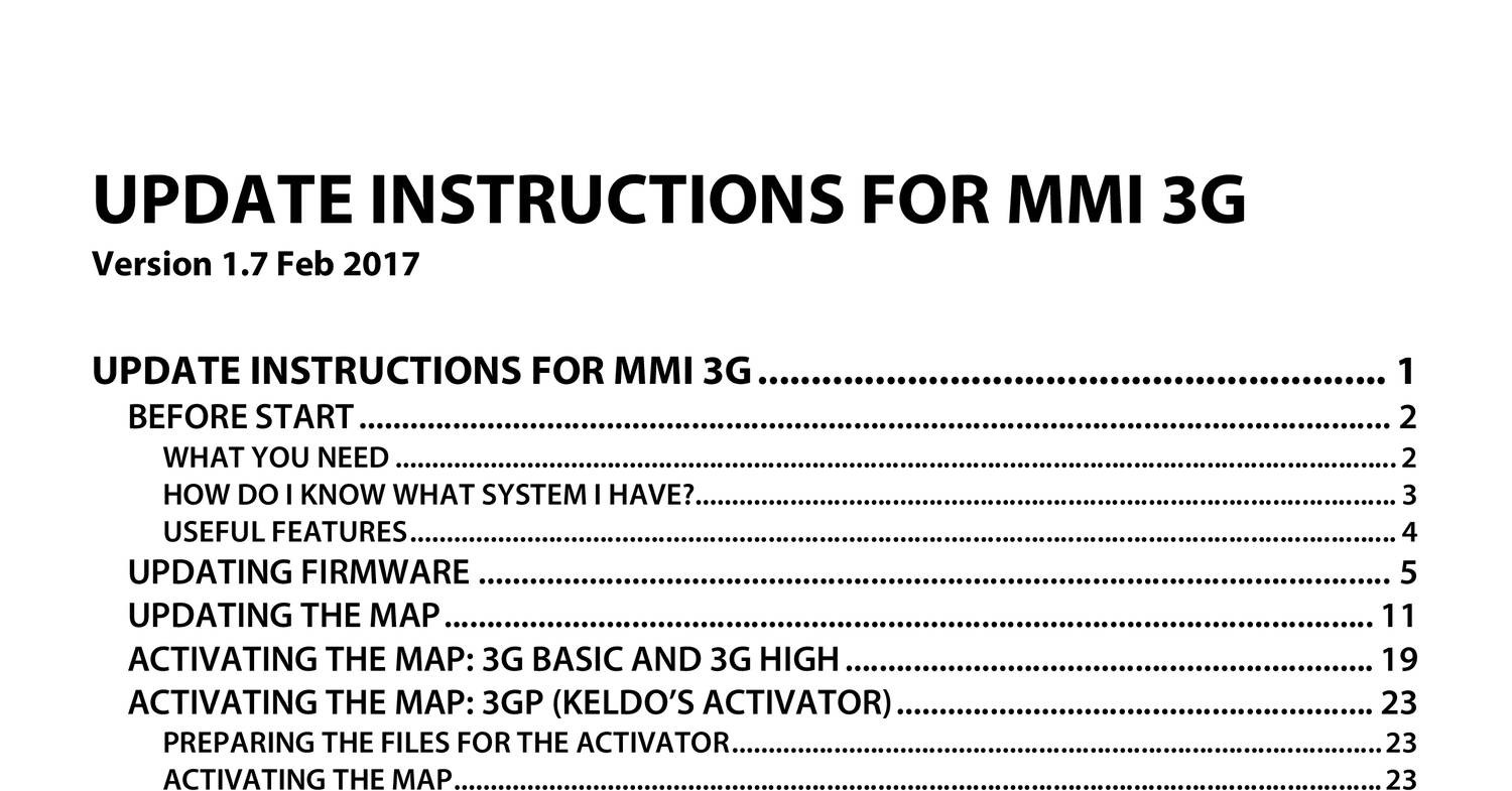 Update instructions for MMI 3G v1.7.pdf | DocDroid
