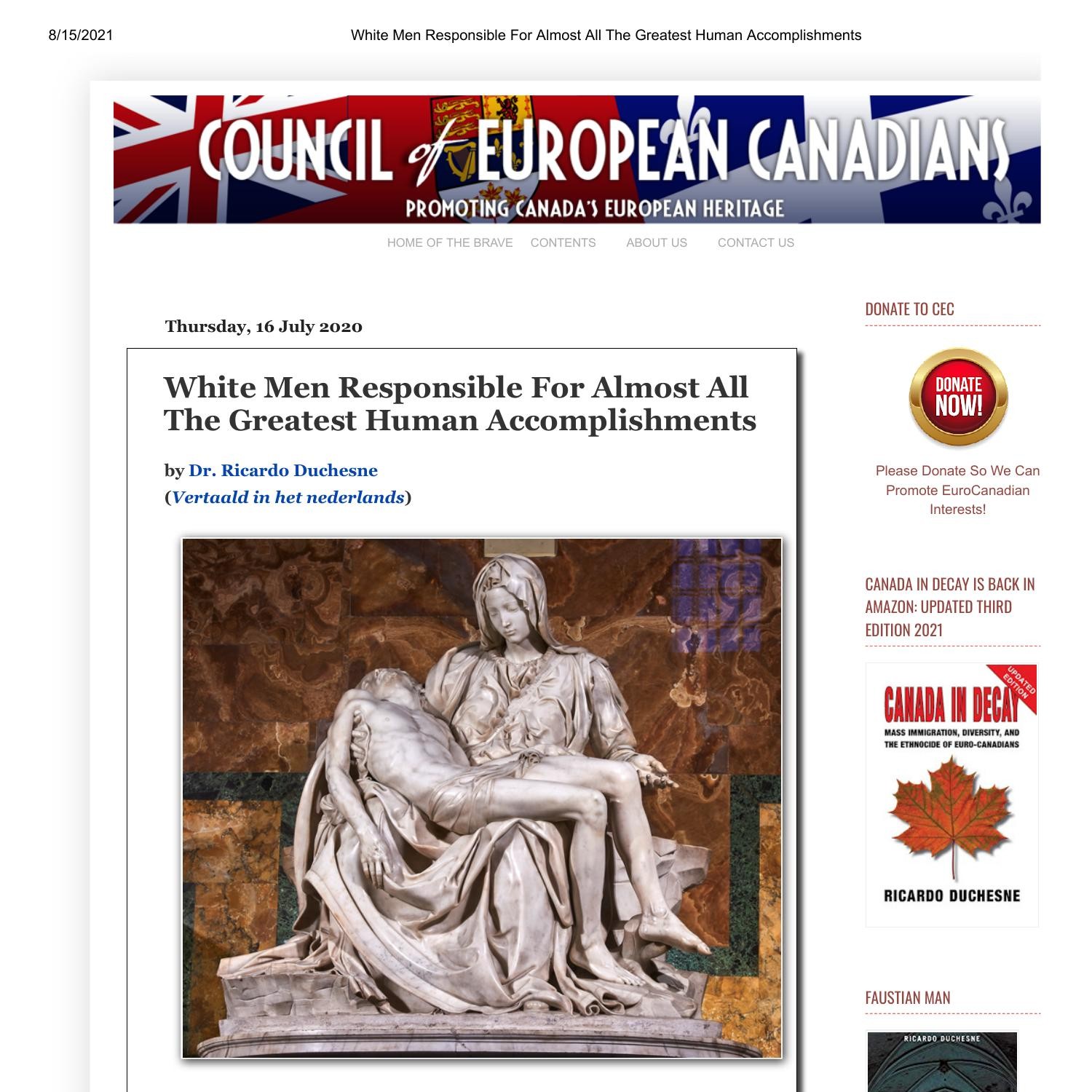 White Men Responsible For Almost All The Greatest Human Accomplishments ...